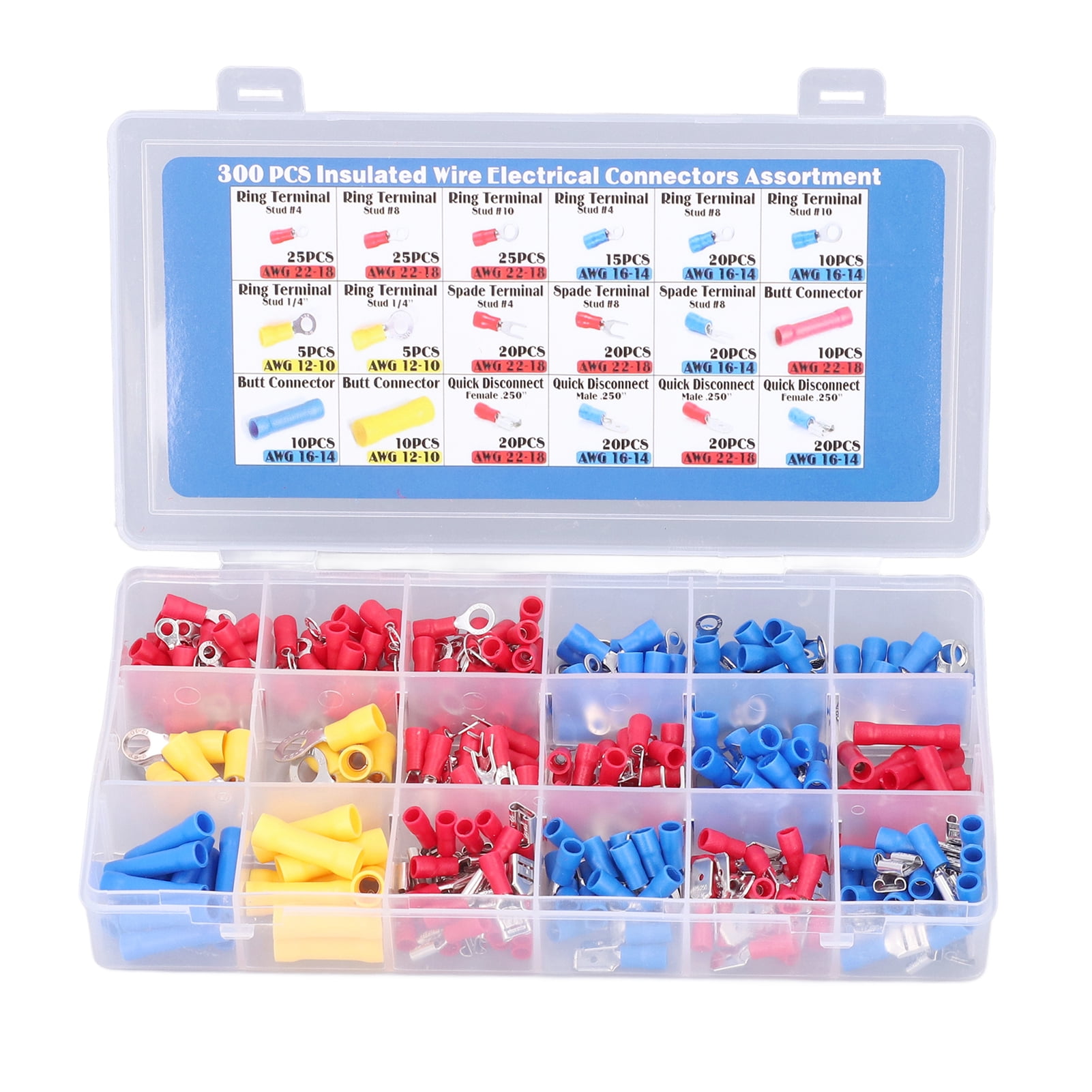 Crimp Terminals Ring Spade Butt Quick Connectors Multi Size Electrical ...