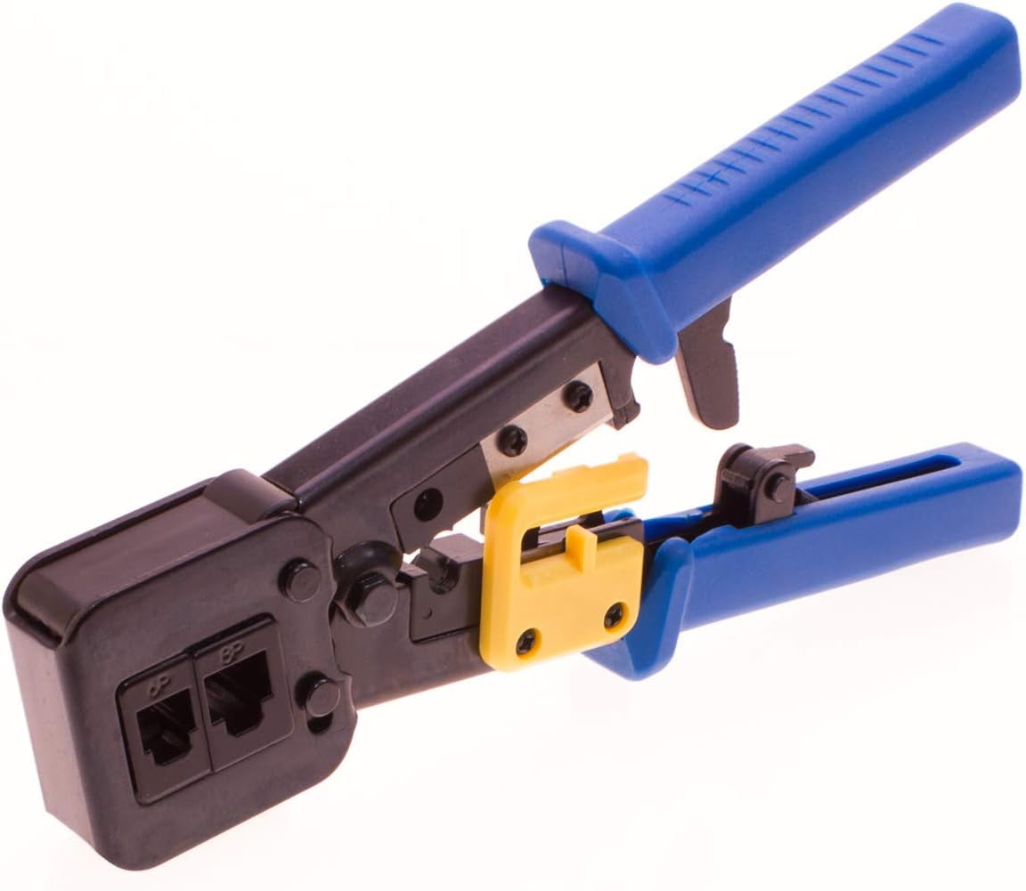 Crimp Tool Cat5e Cat6 Crimping Tool for RJ-45 RJ12 RJ11 End Pass ...
