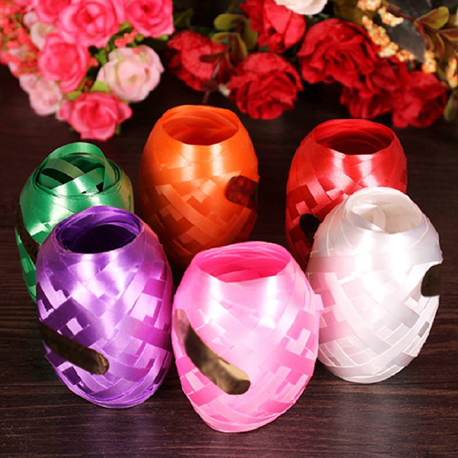Crimped Curling Ribbon Colorful Assorted 6Pcs/Lot Balloon Ribbon Mixed ...