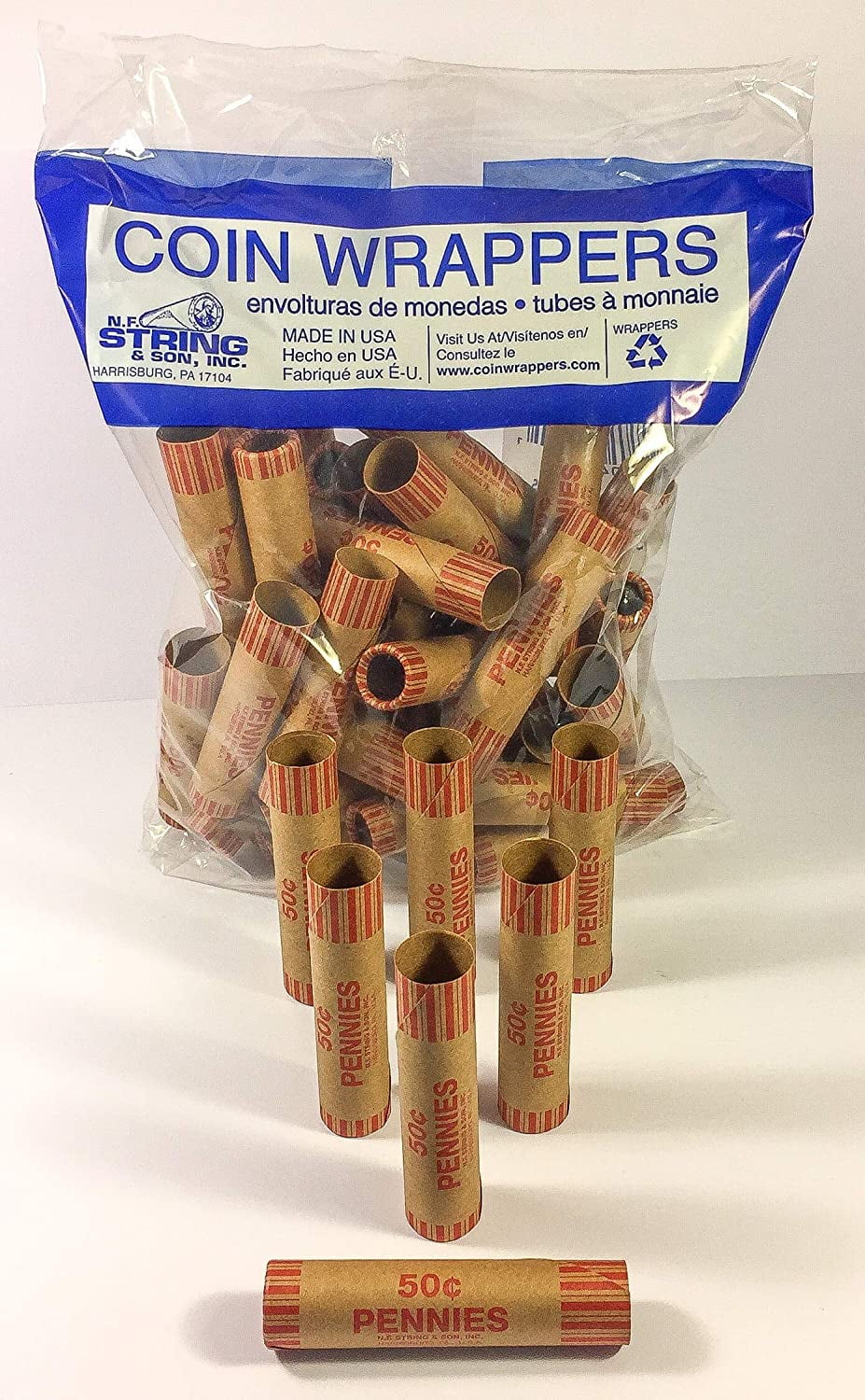 Crimped Penny Coin Wrappers - 36 Count by N.F. String & Son - Walmart.com