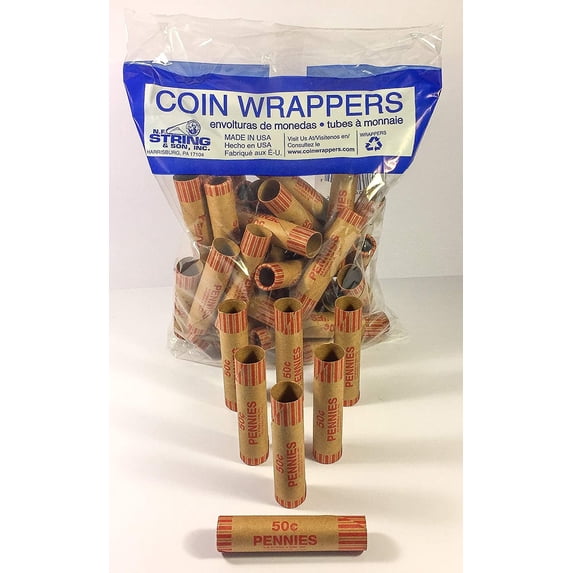 Crimped Penny Coin Wrappers - 36 Count by N.F. String & Son - Walmart.com