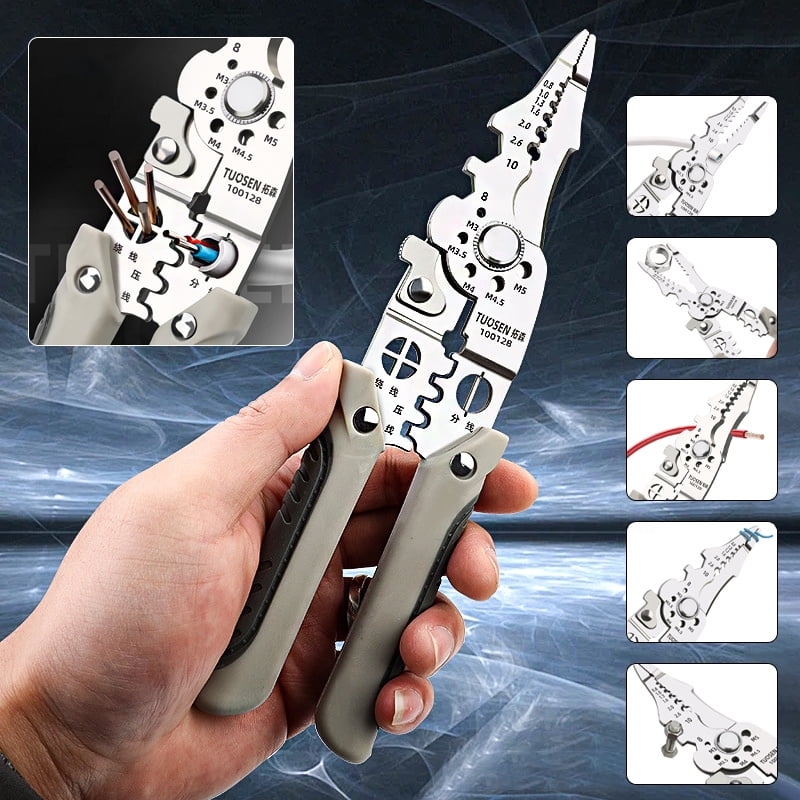 Crimper Cable Cutter Adjustable Automatic Wire Stripper Multifunctional Stripping Crimping ...