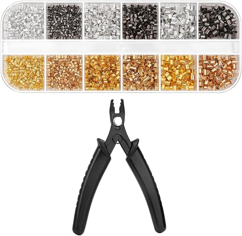 Crimping Beads for Jewellery Making, Crimping Tubes, 2200 Pieces ...