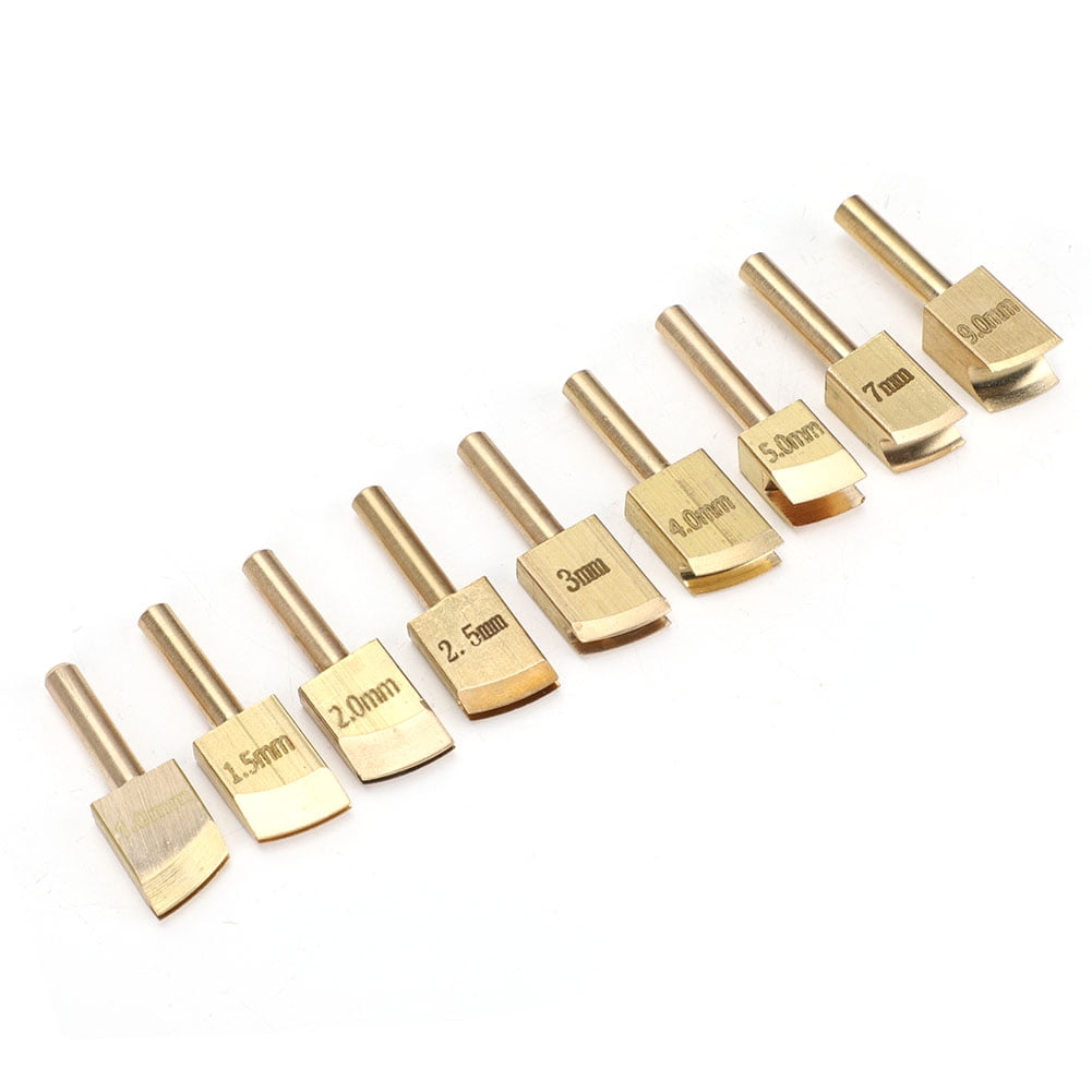 Crimping Copper 9 Pieces Leather Soldering Iron Brass Leather Craft ...