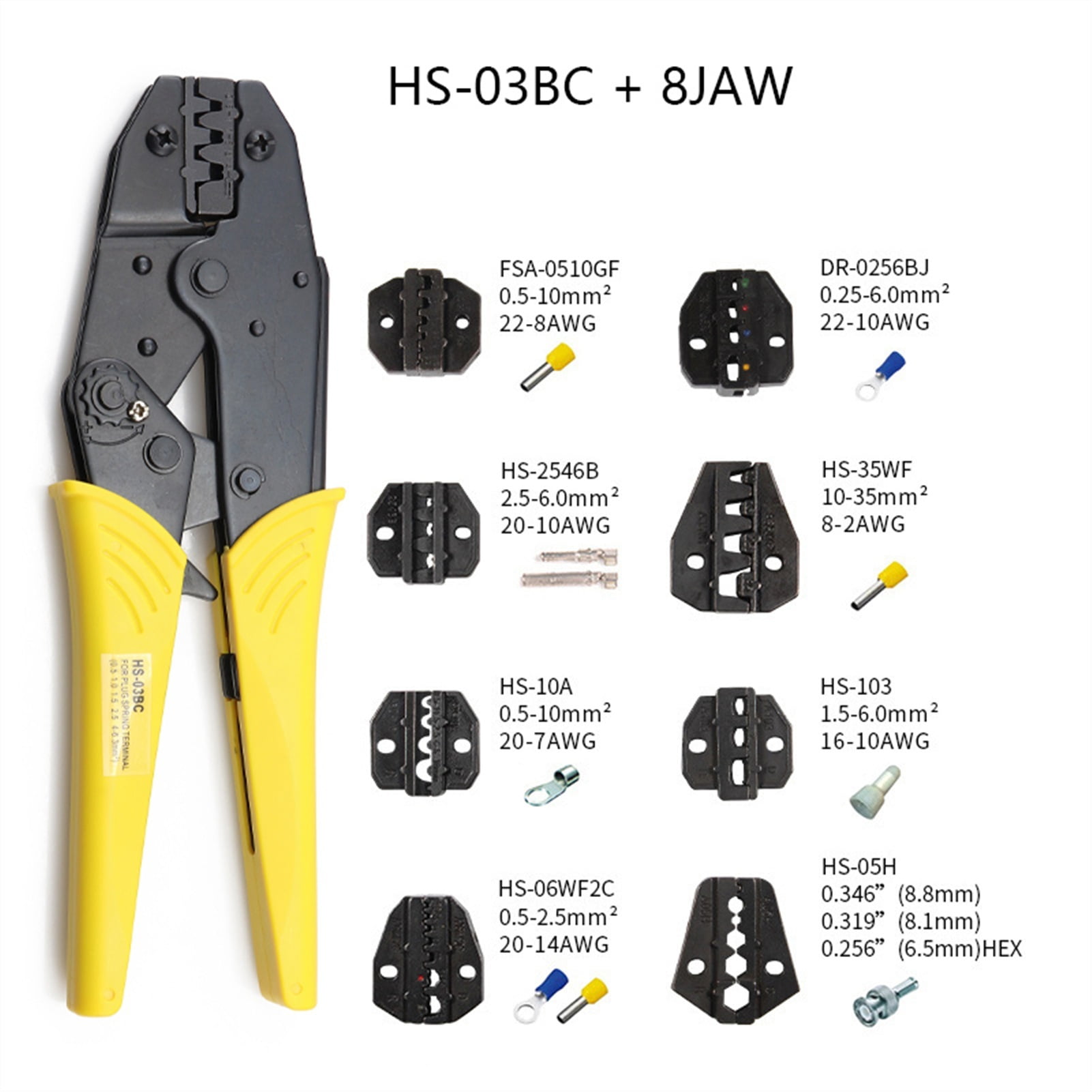 Crimping Pliers HS-03BC 8 Jaw For /tube/insulation/no Insulation ...