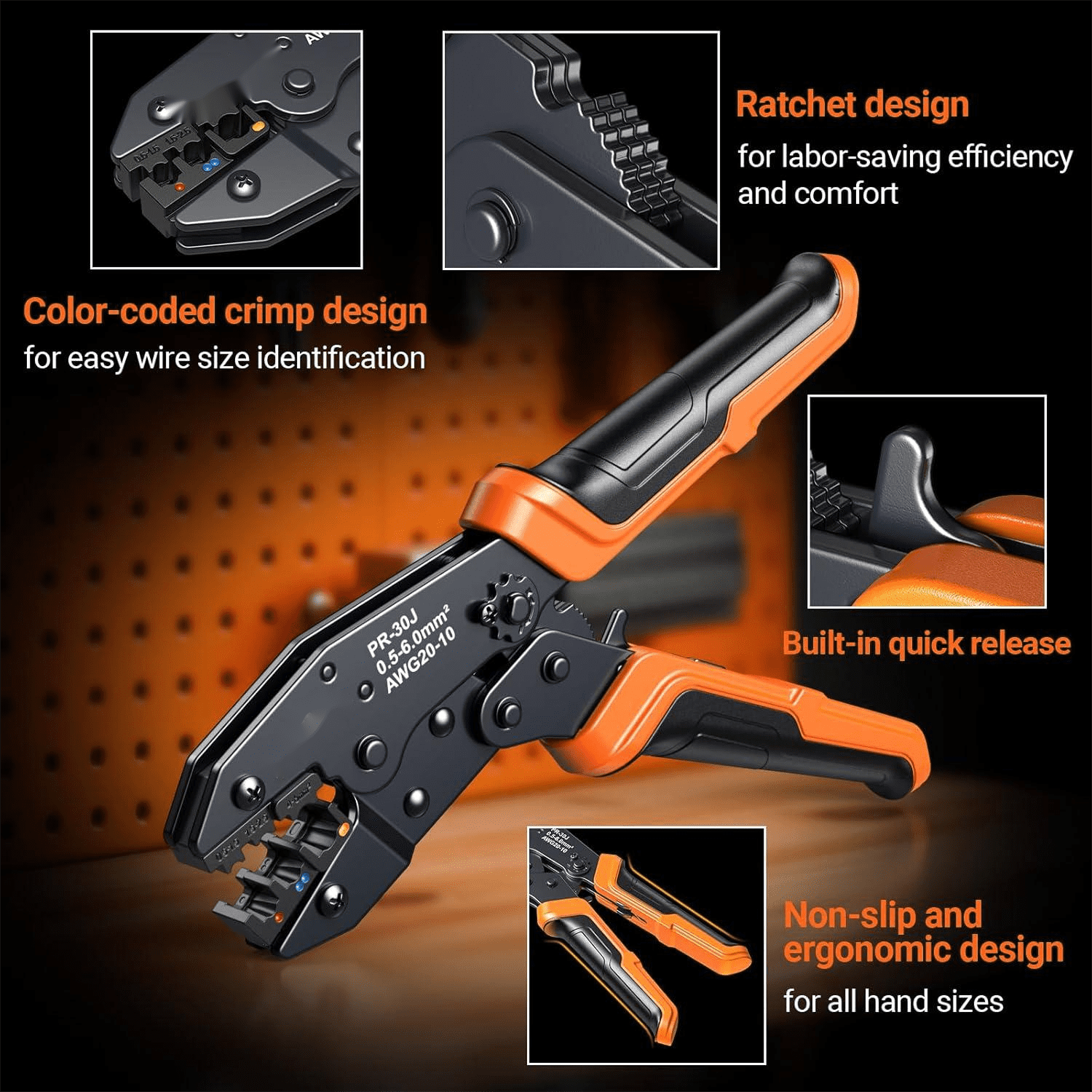 Crimping Tool with 490PCS Insulated Terminals and 110 Heat Shrink Tubes ...