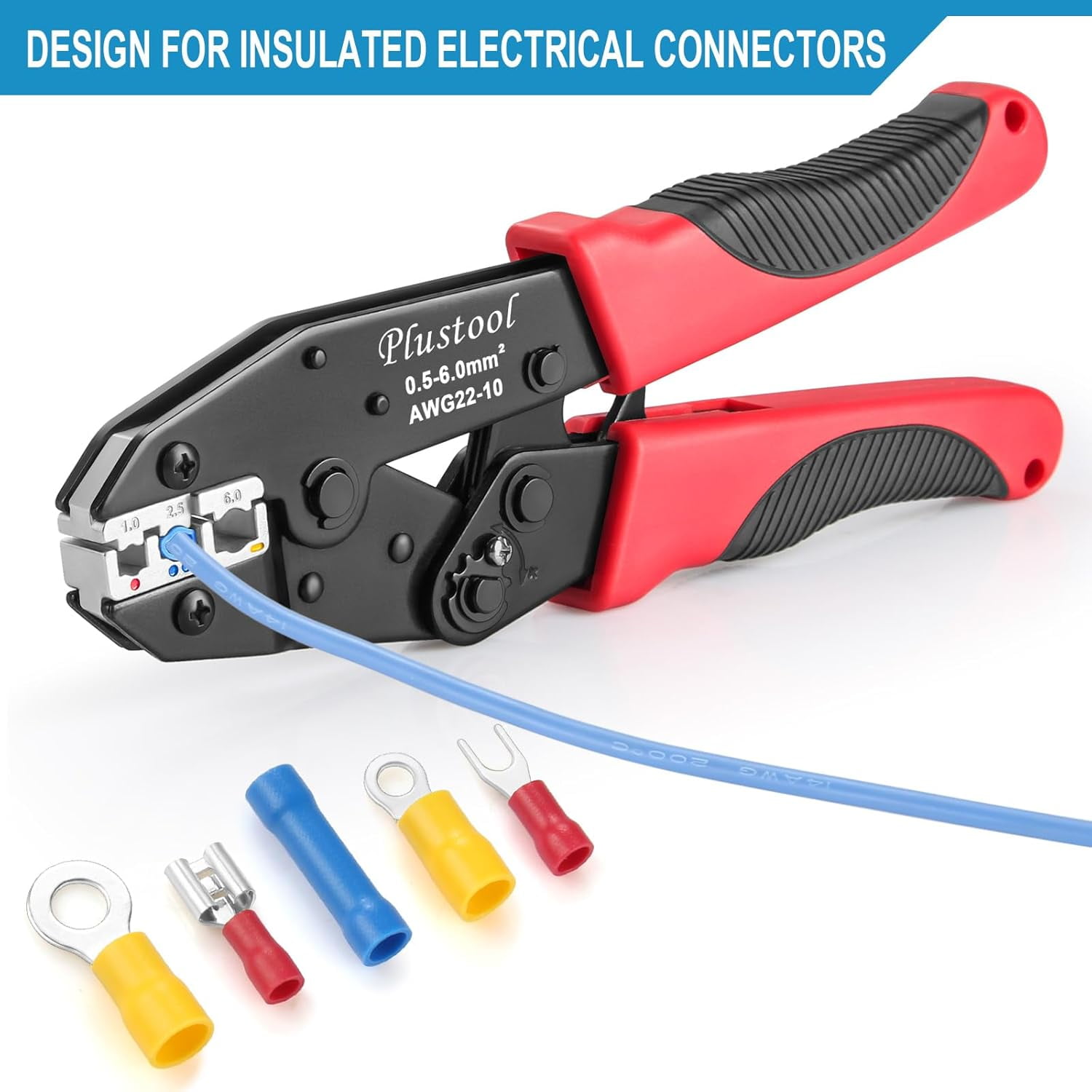 Crimping Tool for Insulated Electrical Connectors AWG 22-10 ...