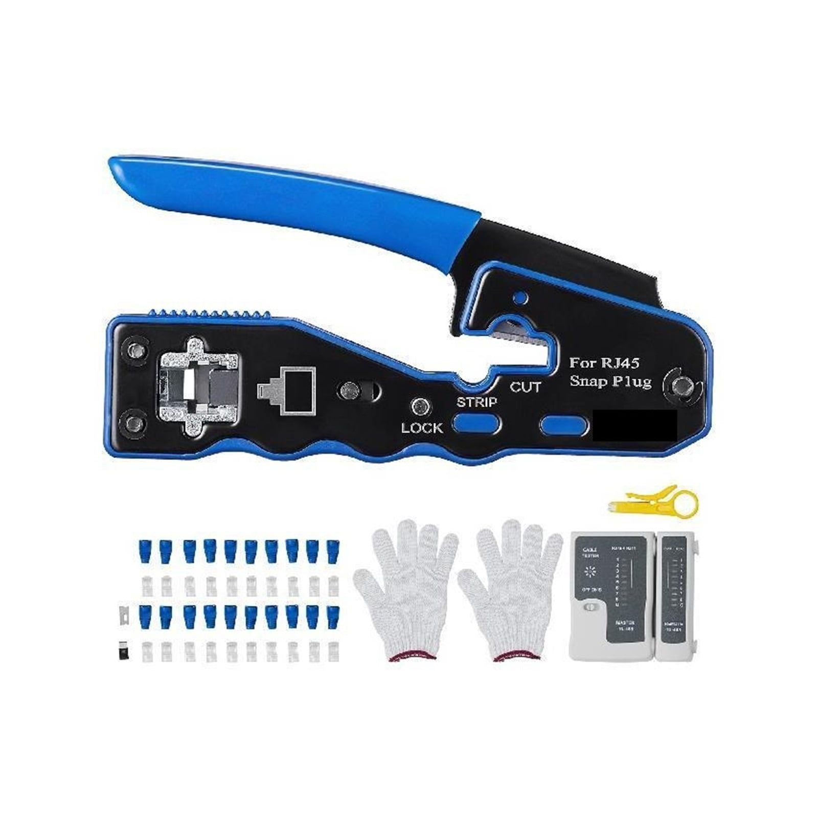 Crimping Tool RJ45/Cat5e/Cat6/Cat6a Ethernet Crimper Crimp Pliers For 8 ...