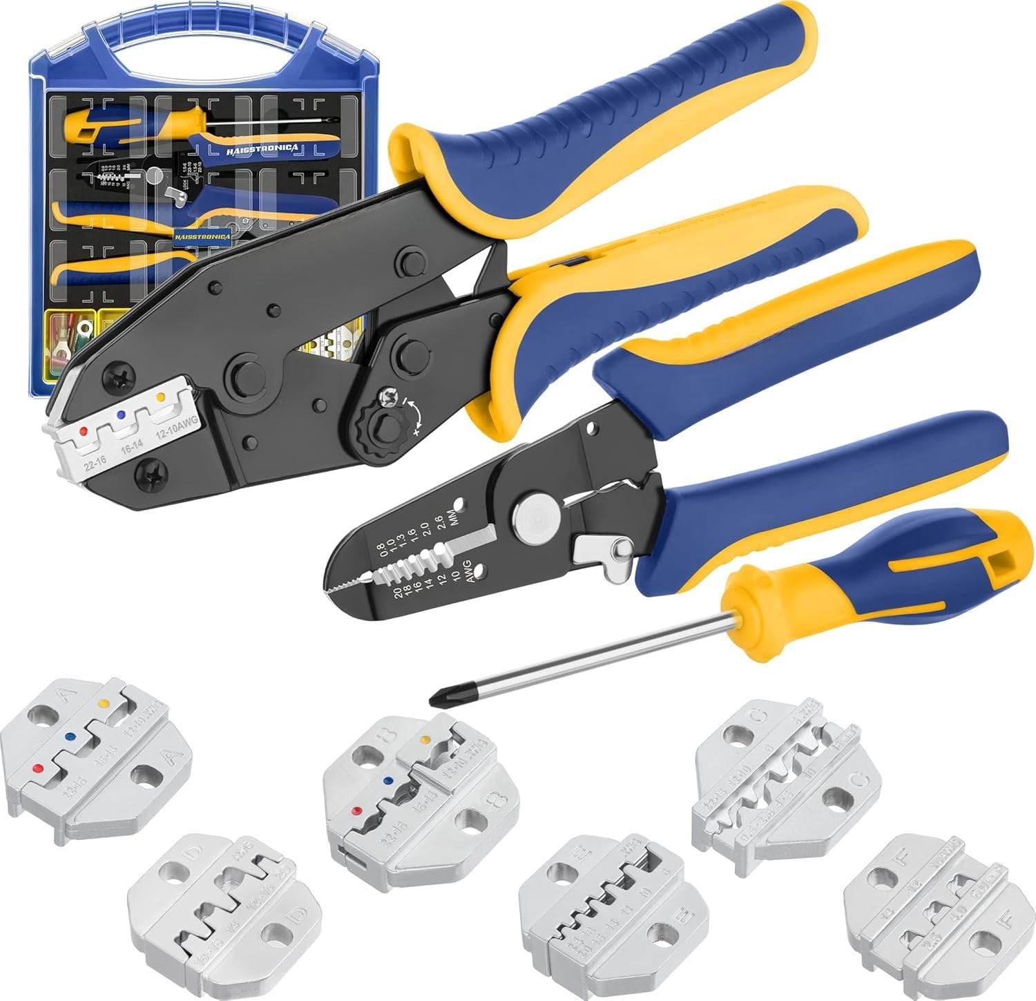 Crimping Tool Set - 6 count Crimping for Heat Shrink,Insulated Nylon ...