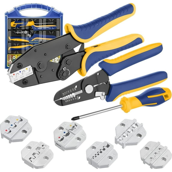 Crimping Tool Set - 6 count Crimping for Heat Shrink,Insulated Nylon ...