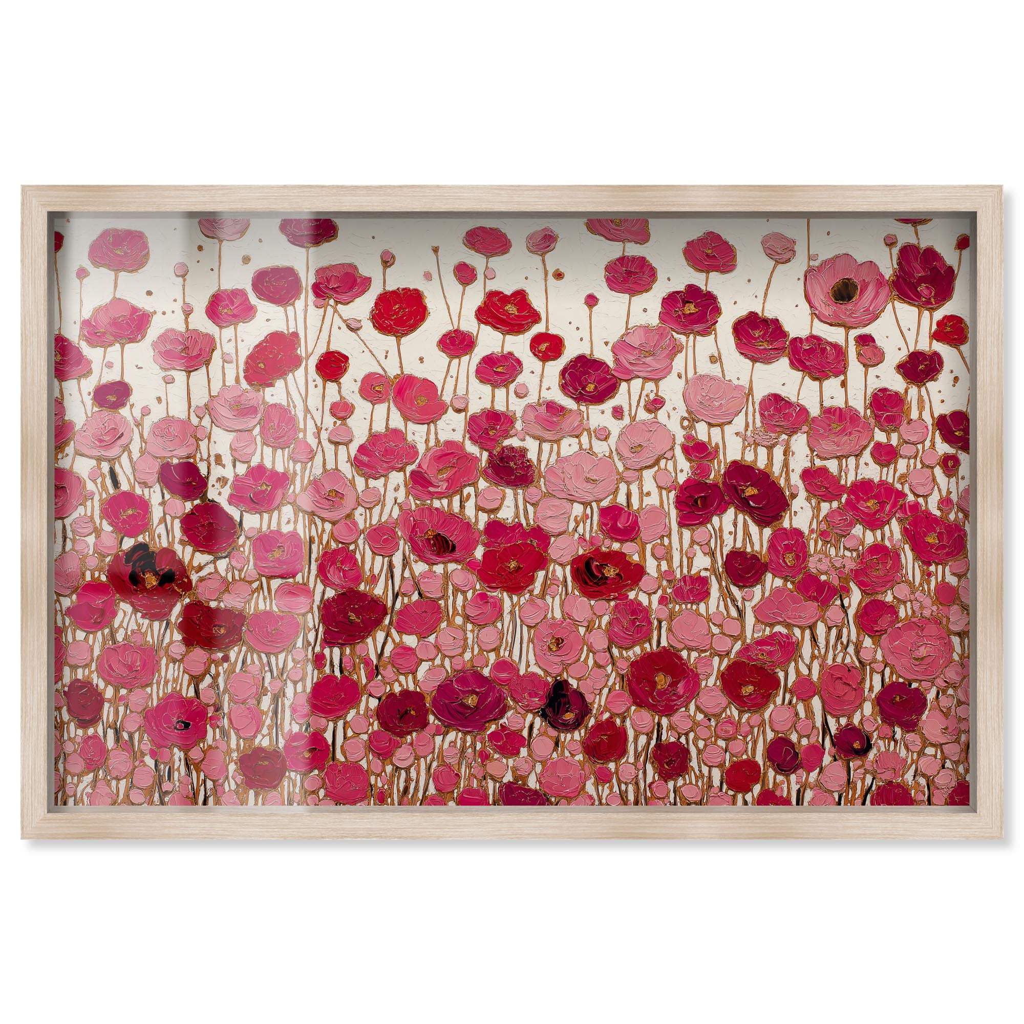 Crimson Bloom I Shadowbox Print Pink Floral Wall Art by Art Remedy ...