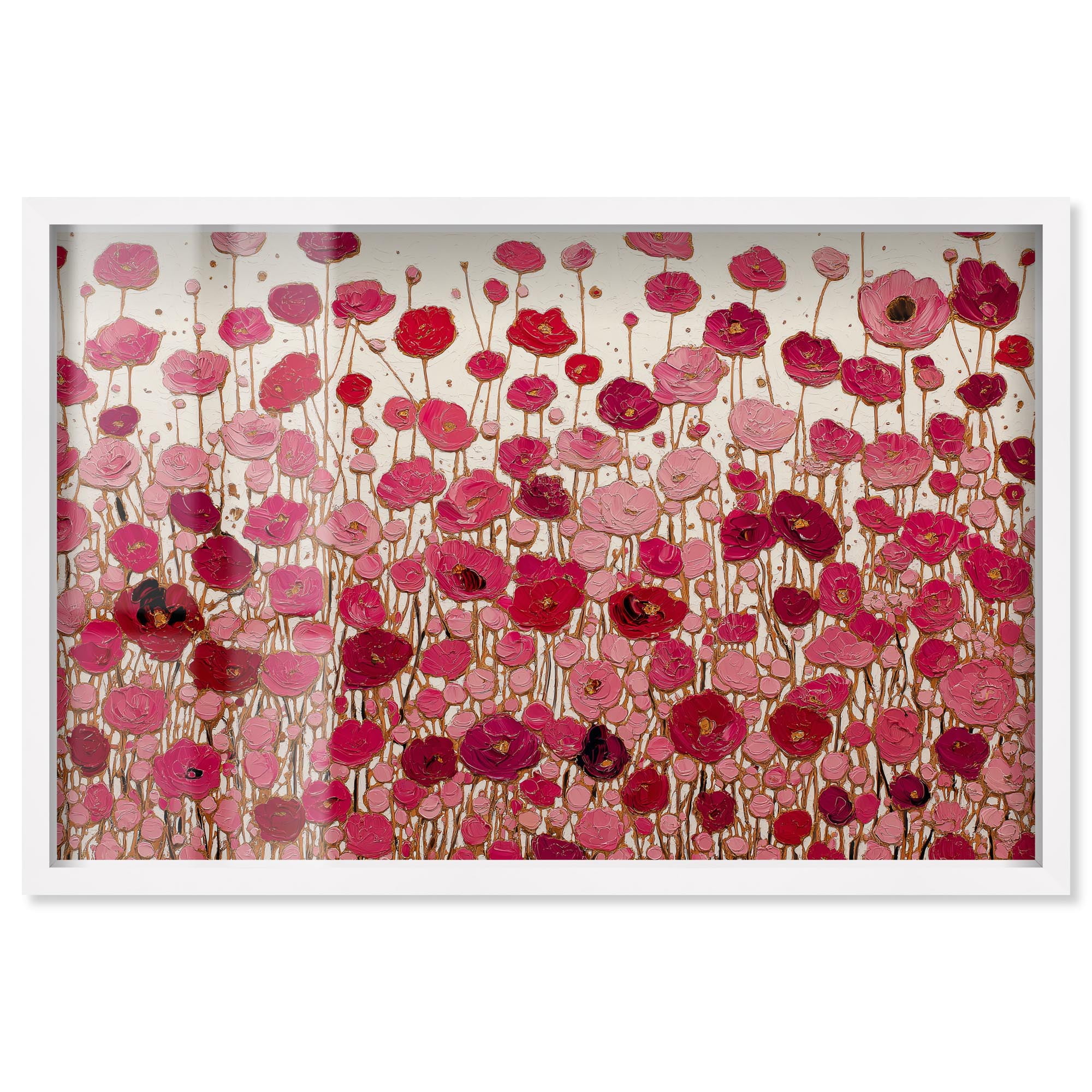 Crimson Bloom I Shadowbox Print Pink Floral Wall Art by Art Remedy ...