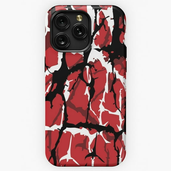 Crimson Camouflage Bold Red Pattern Design iPhone Case 17 to 11 Pro Max ...