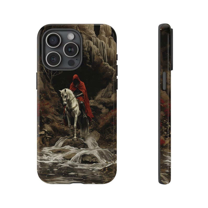 Crimson Cape Knight Horse Rider Phone Case Medieval Warrior with iPhone ...