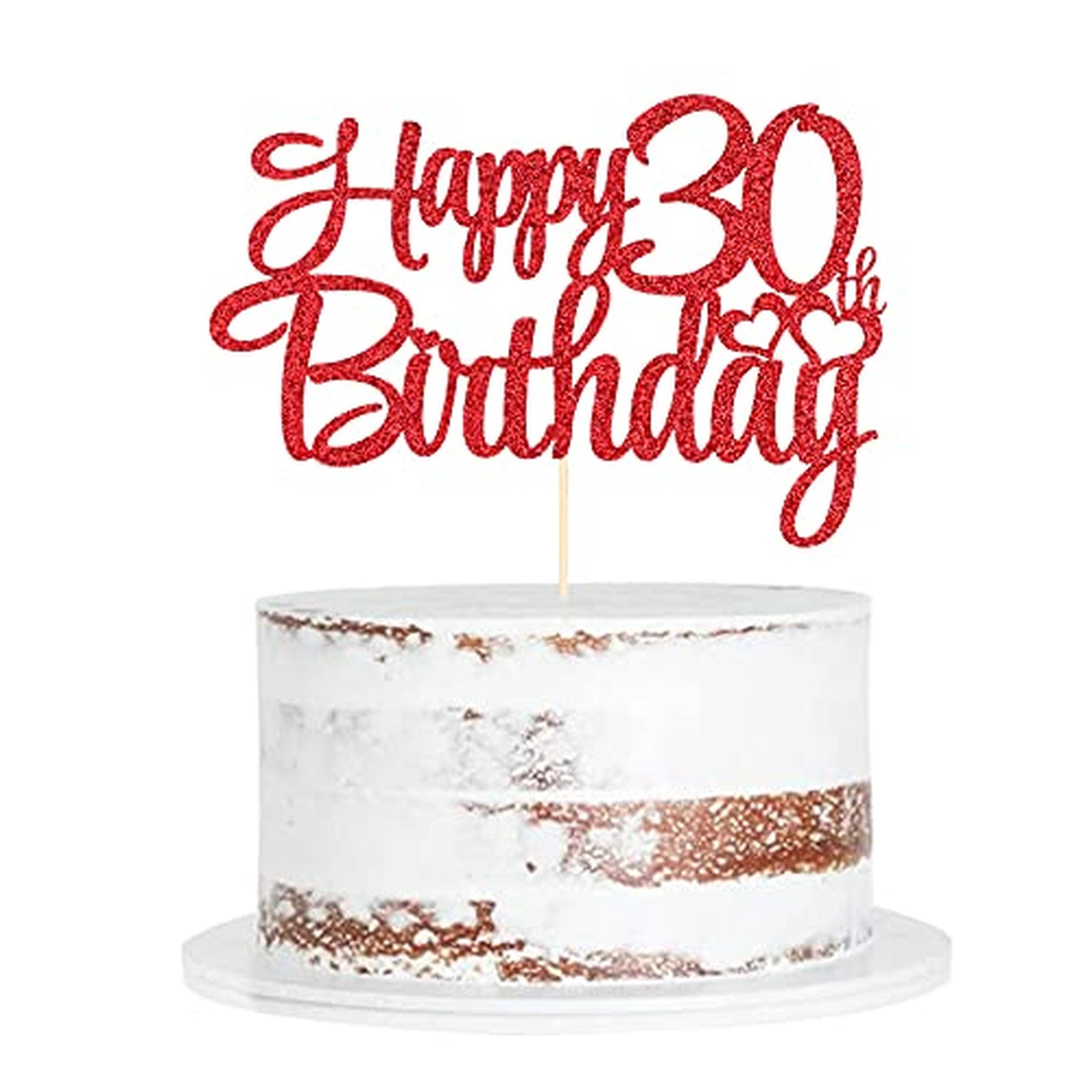 Crimson Celebration 30 Cake Topper - Vibrant 30th Birthday Party ...