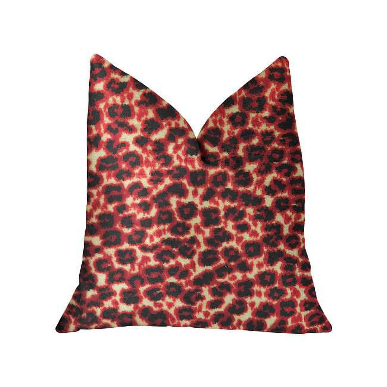 Crimson Cheetah Black & Red Luxury Throw Pillow, 20 x 26 in. Standard ...