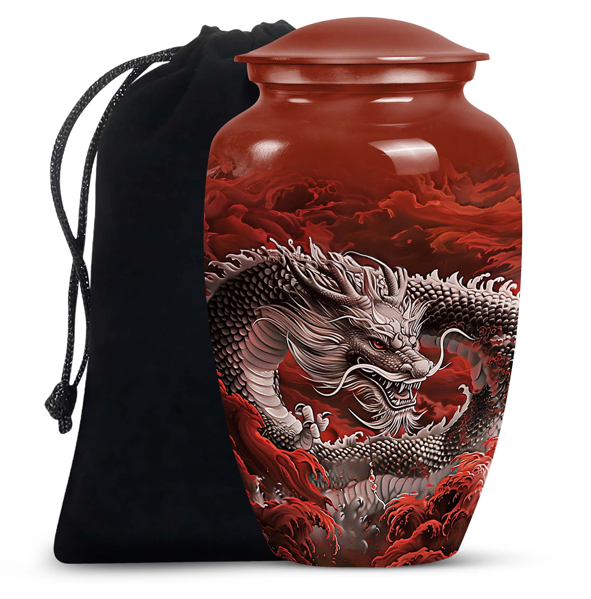 Crimson Clouds The Serpentine Dragon Cremation Urns Large - Decorative ...