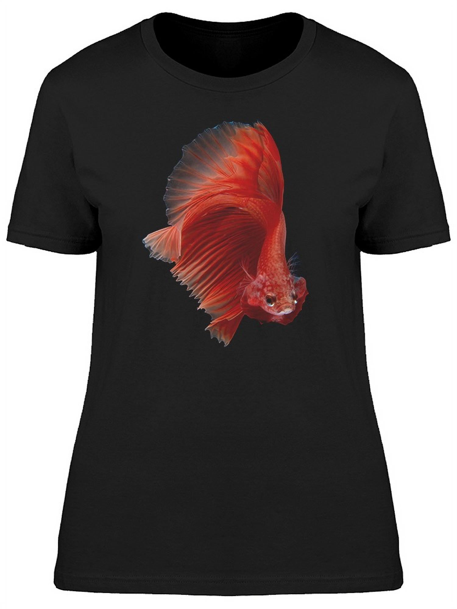 Crimson Cute Betta Fish T-Shirt Women -Image by Shutterstock, Female ...