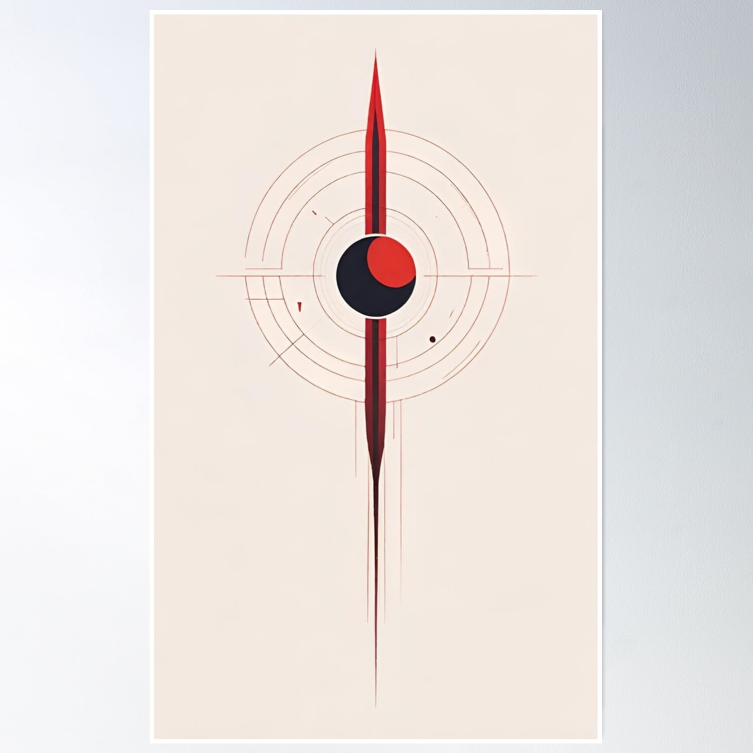 Crimson Dawn - The Red Eclipse Poster Wall Art, Modern Wall Decor, 8x12 ...