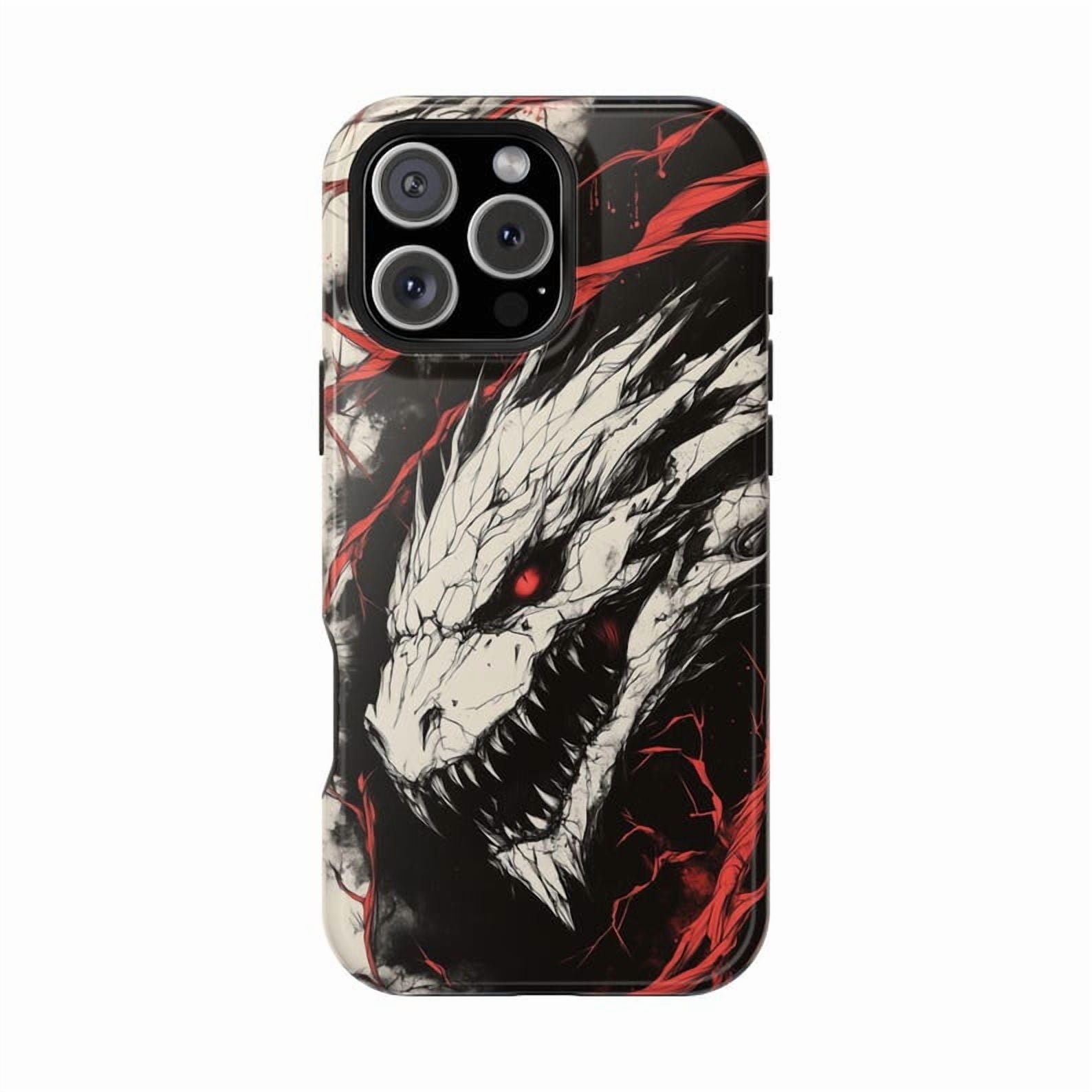 Crimson Dragon iPhone Case Abstract Fantasy Art Design for iPhone 17 16 ...