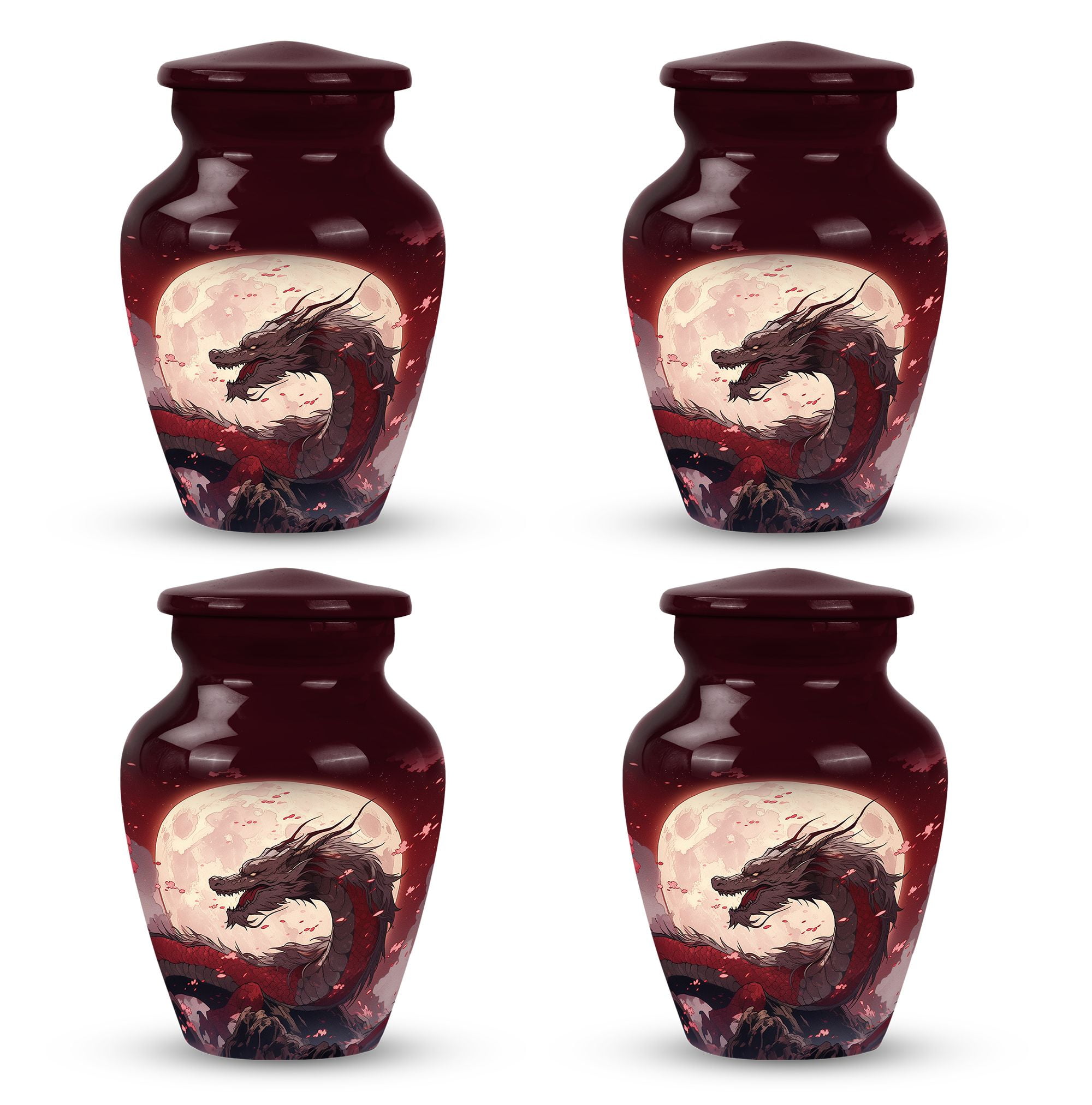 Crimson Moonrise The Scarlet Dragon - Burial Ashes Urns - Decorative ...