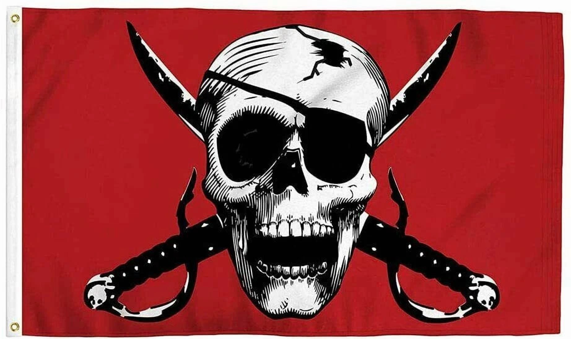 Crimson Pirate 3X5Ft Printed Nylon Flag Dorm Restaurant Bar Boat ...
