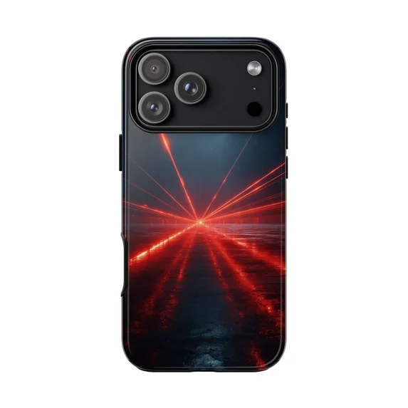 Crimson Red Beam Laser Abstract Case for iPhone 17 11 12 13 14 15 16 ...