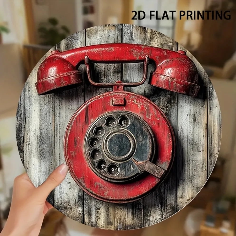 Crimson Red Telephone No Power Needed Tin Metal Signs Home Décor 8x8 ...