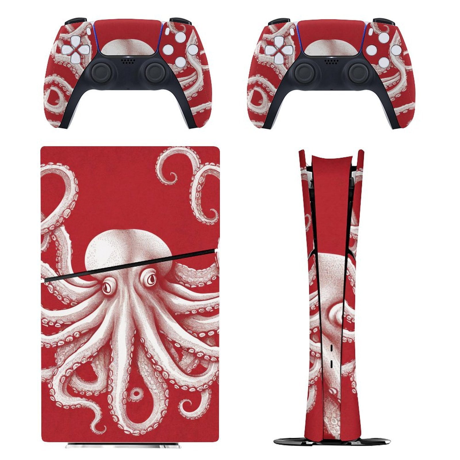 Crimson Sea Creature Console Skin Bundle for PS5 Pro Slim Disc ...