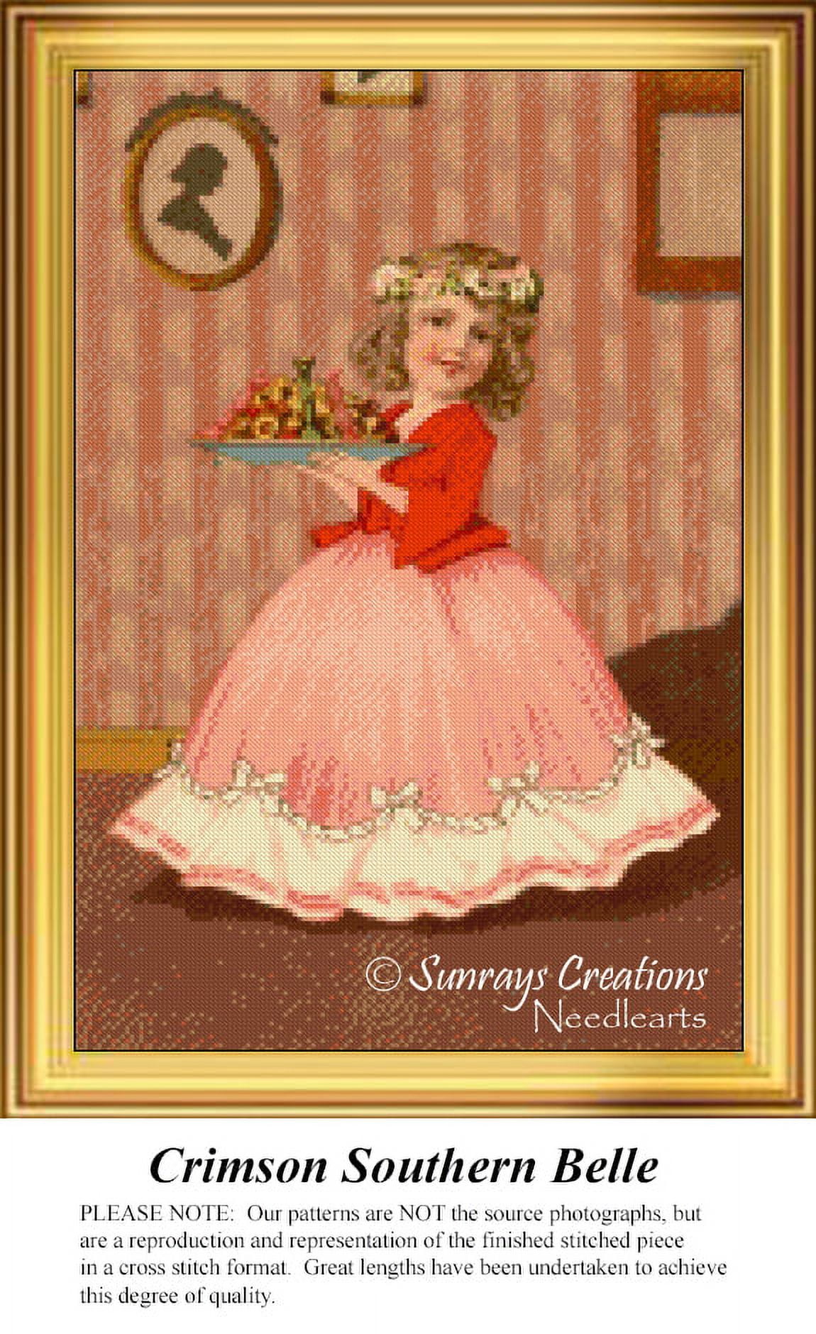Crimson Southern Belle, Vintage Counted Cross Stitch Pattern (Pattern ...