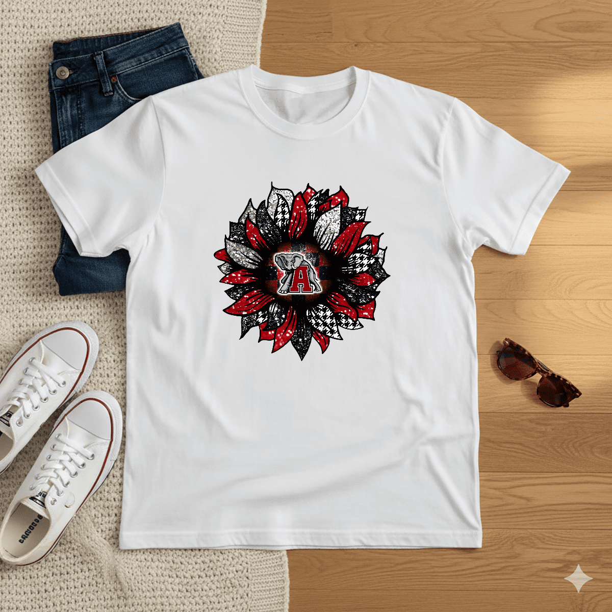 Crimson Tide Wreath Football Team Spirit Red Black Game Day Unisex T ...