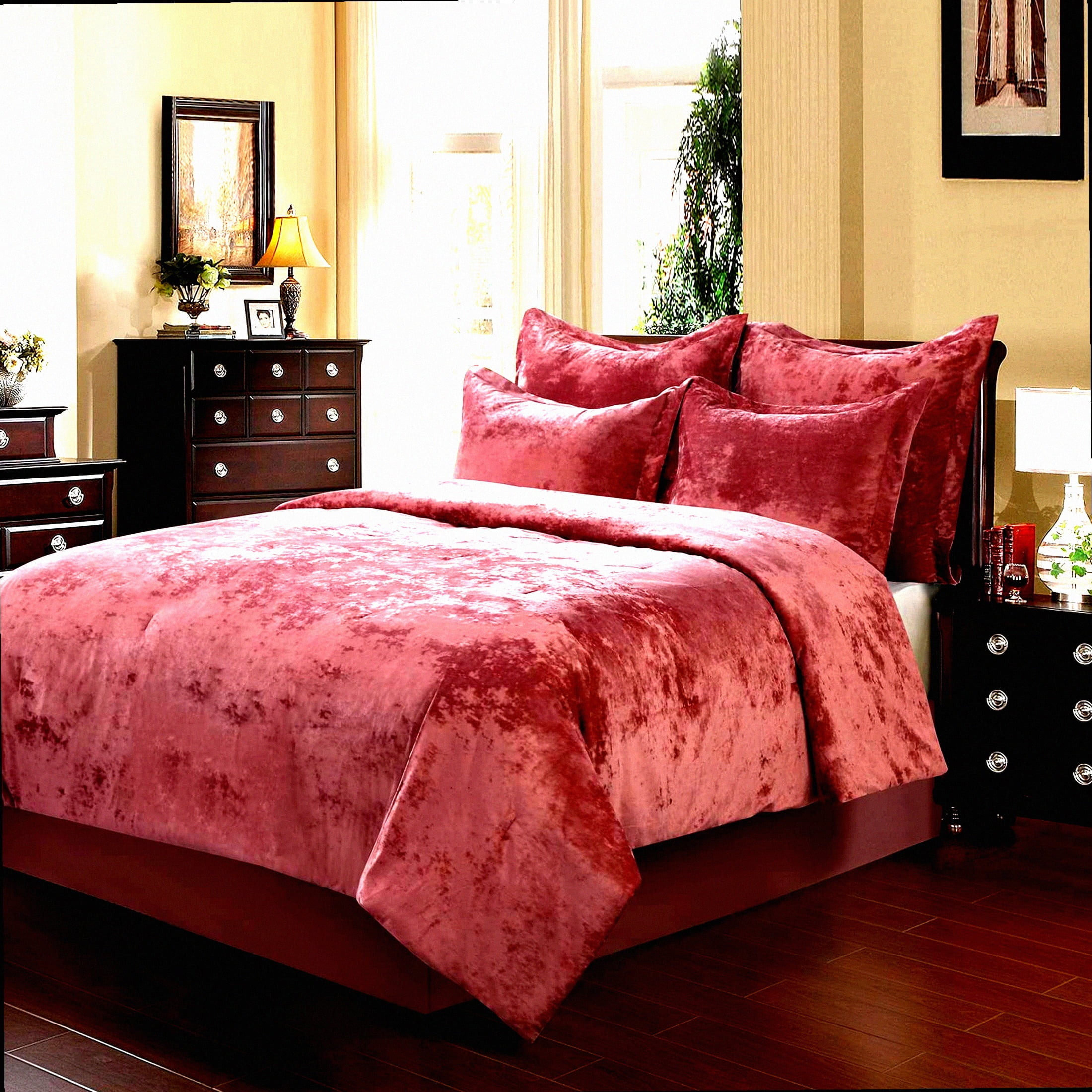 Crimson Velvet Bliss Comforter Set - Walmart.com
