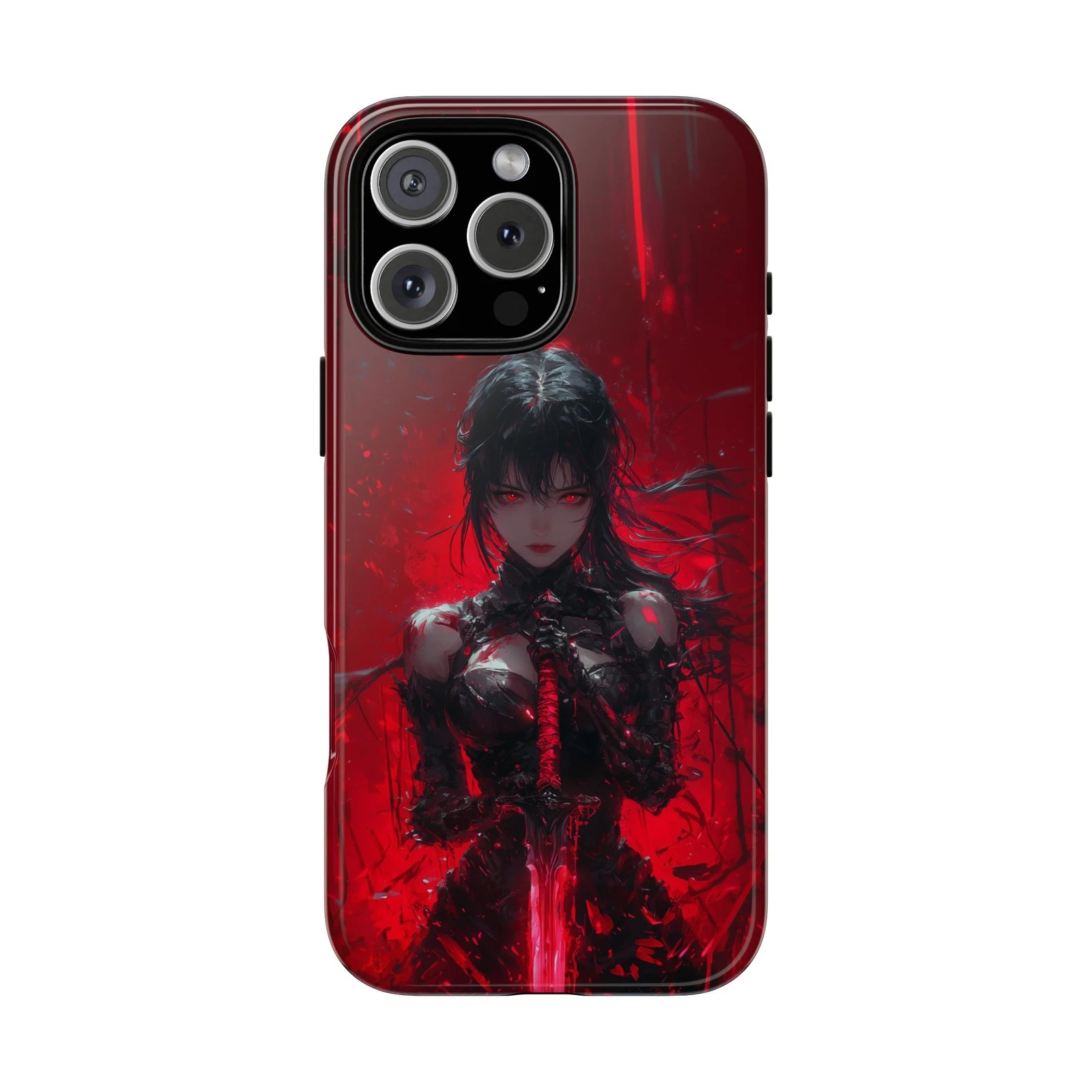 Crimson Warrior Anime Girl Epic Battle Phone Case 11 12 13 14 15 16 17 ...