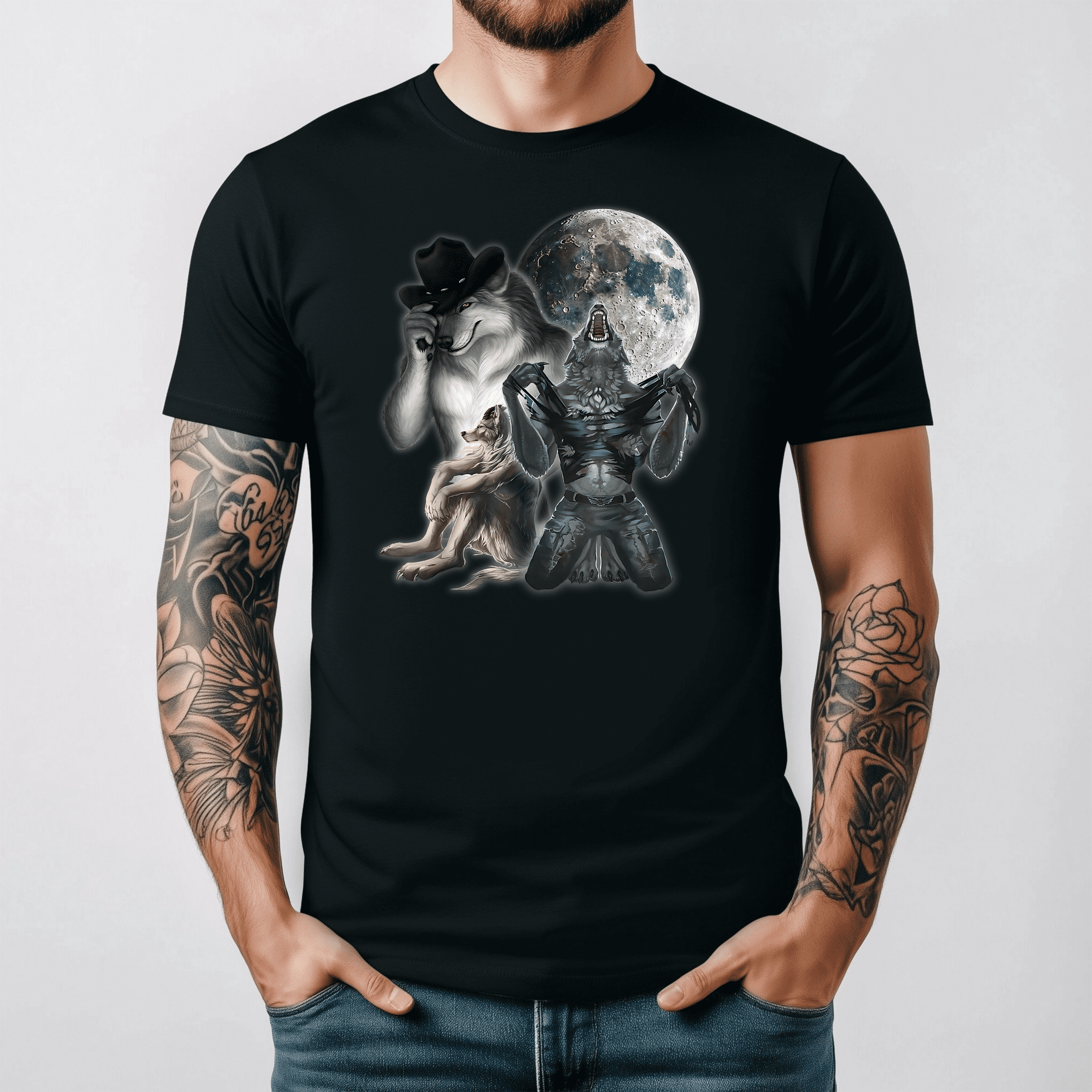 Cringe Alpha Wolf Meme Werewolf Internet Joke Graphic Tee V16479,for ...