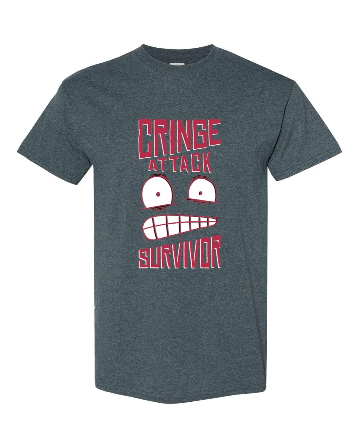Cringe Attack Funny Face Meme Reaction Humor Design T-Shirt, for men ...