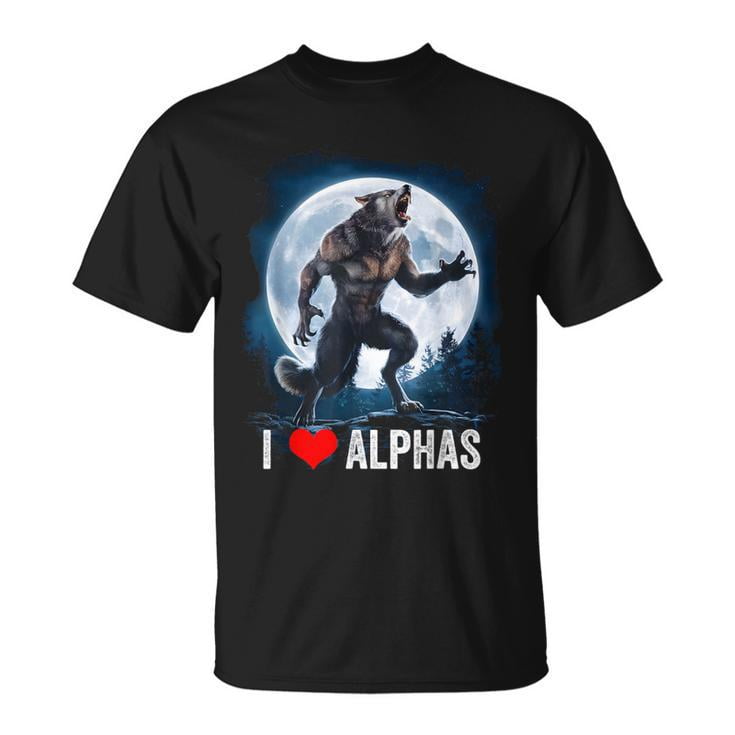 Cringe Werewolf Wolf Meme T-Shirt - I Heart Alphas I Love Alphas Funny ...