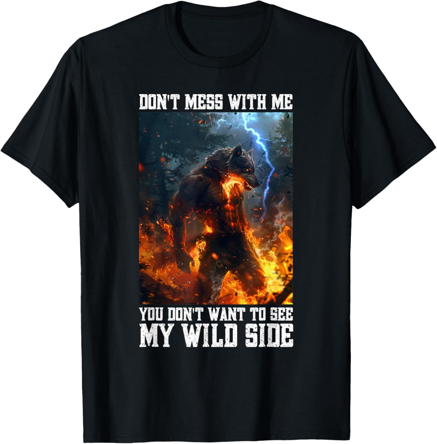 Cringy Werewolf Warning Wolf Meme Cringe Alpha Wolf T-Shirt- Classic ...