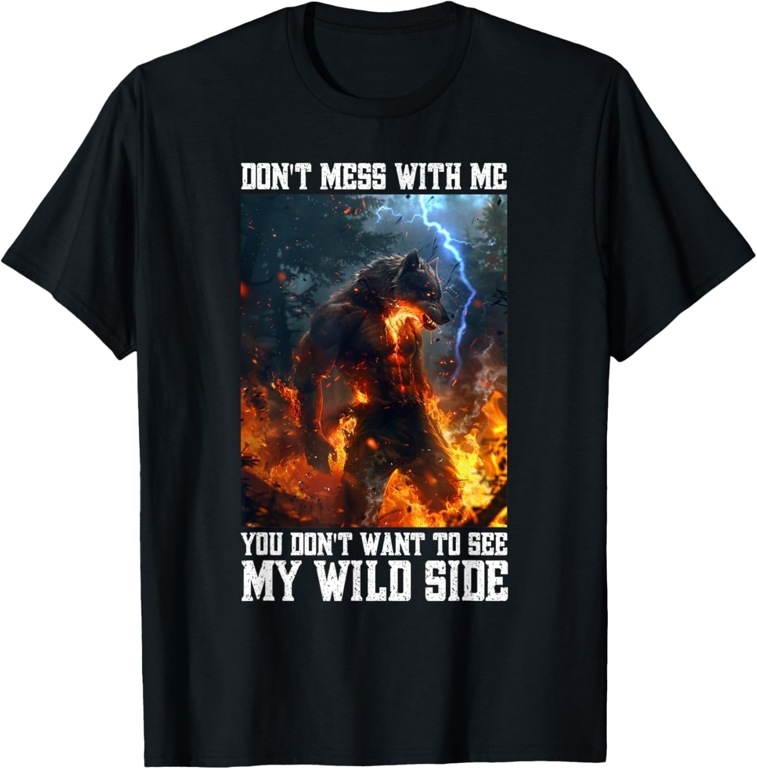 Cringy Werewolf Warning Wolf Meme Cringe Alpha Wolf T-Shirt - Walmart.com