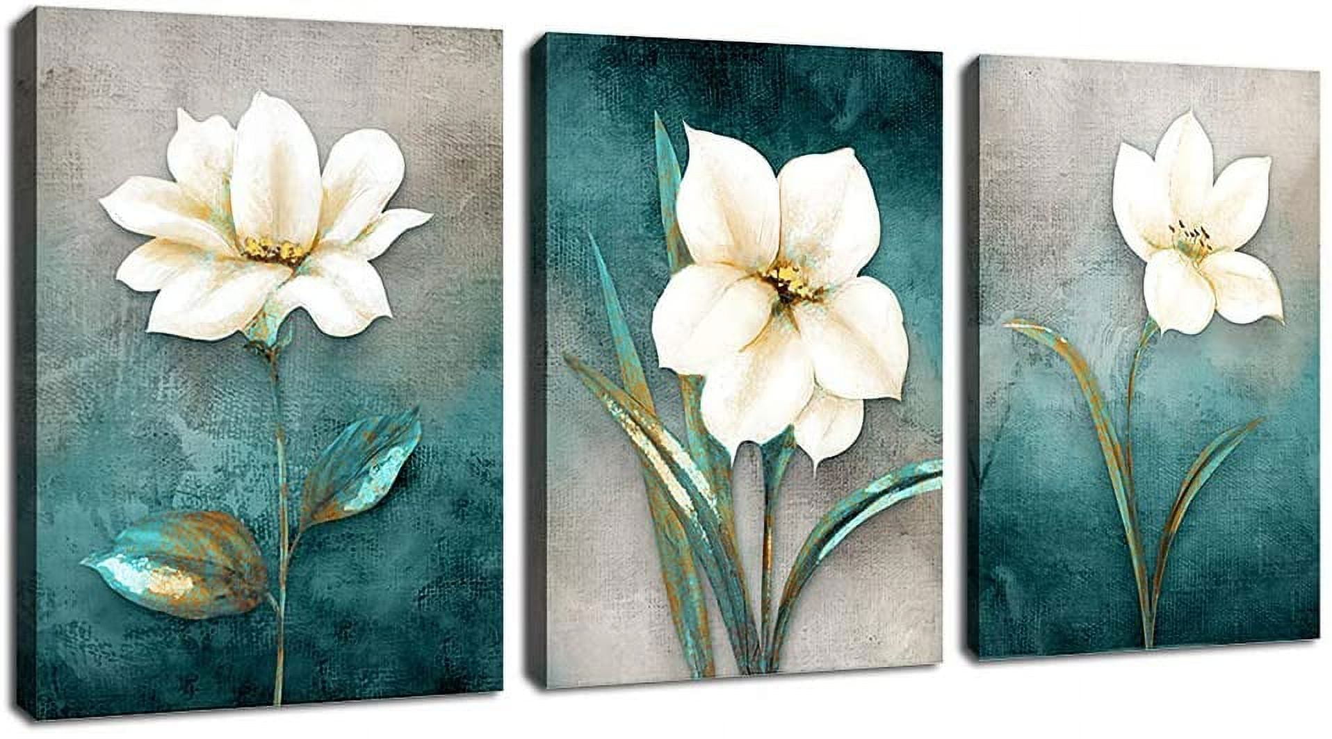 Crink Abstract Wall Art Brown Flowers Canvas Pictures Contemporary ...