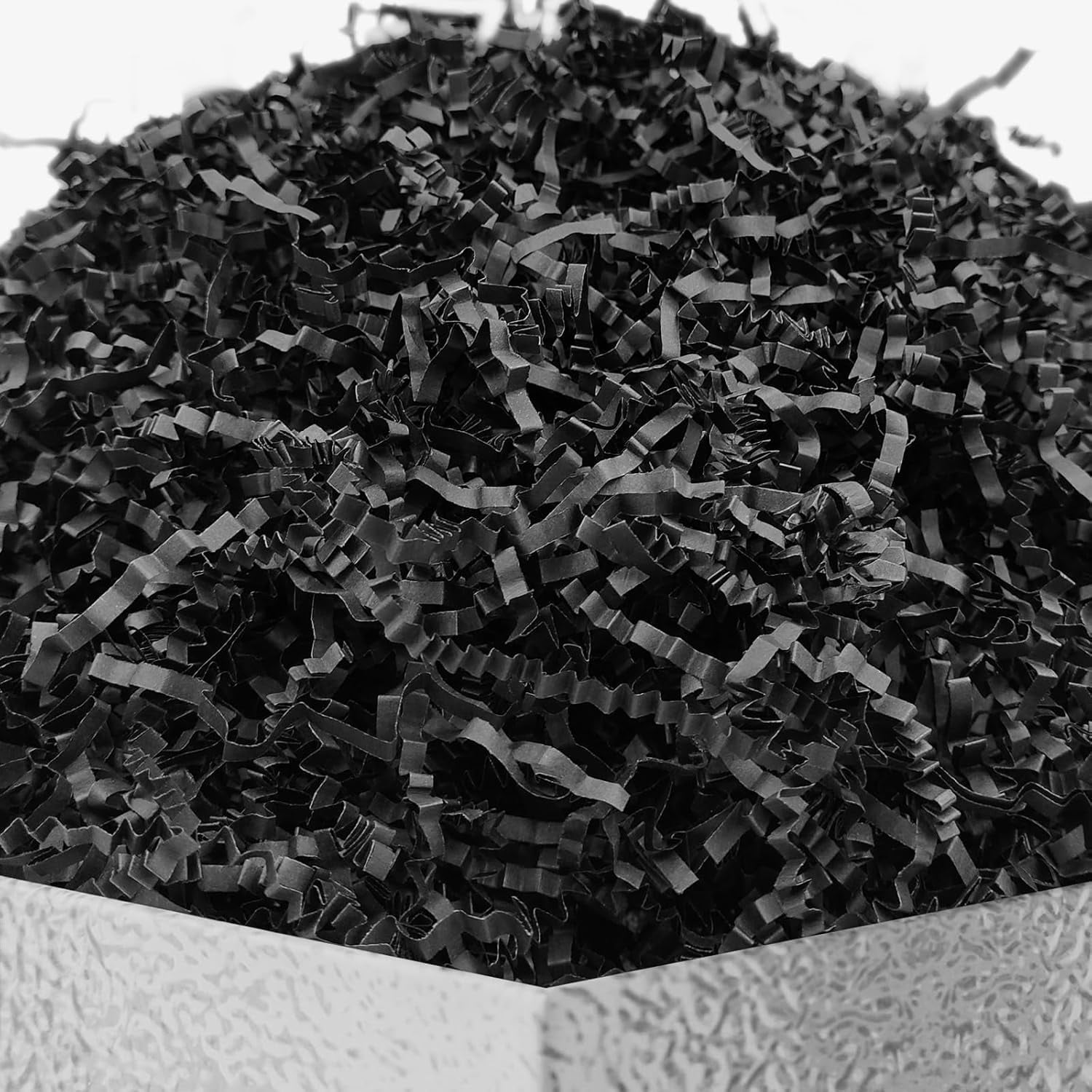 Crinkle Cut Paper Shred, Black Color Crinkle Paper,8 oz Gift Basket ...