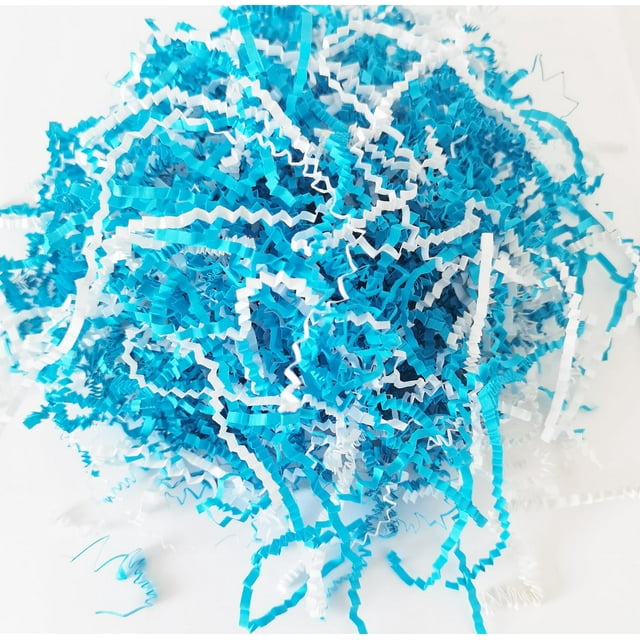 Crinkle Cut Paper Shred DHF10 Filler Light Blue & White Wrapping ...