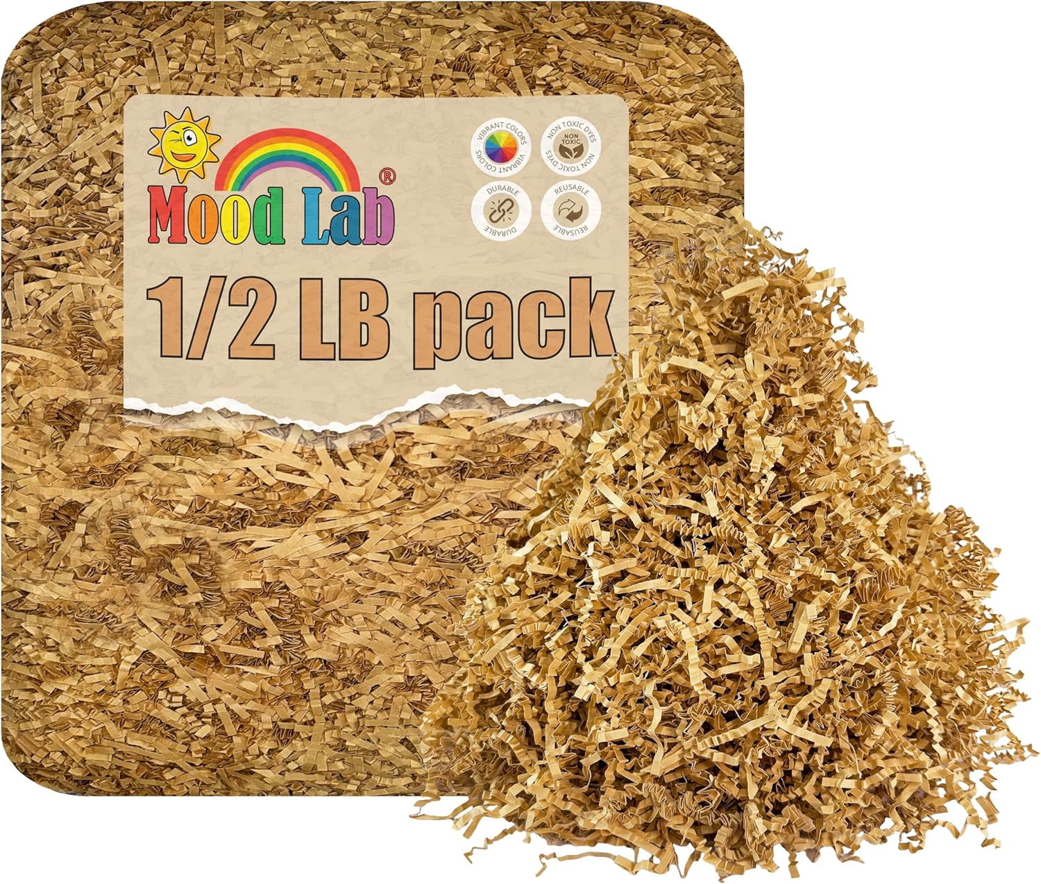 Crinkle Cut Paper Shred Filler - 1/2 LB Brown Basket Filling Shredded ...