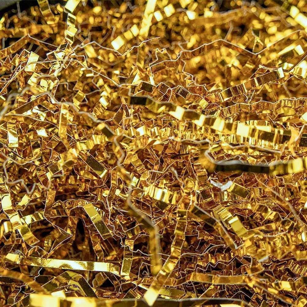 Crinkle Cut Paper Shred Filler-4 OZ-Gold Shredded Paper for Gift ...