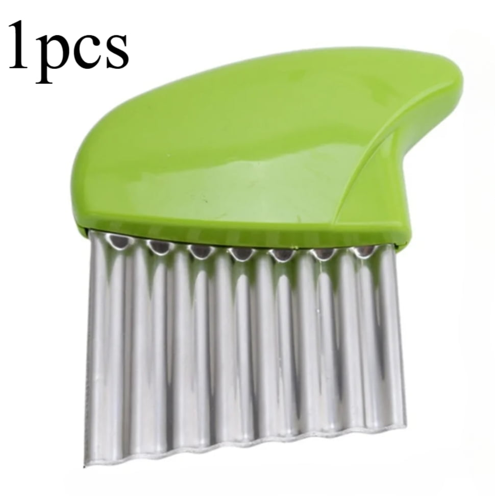 Crinkle Cutter Blade Waffle Fry Cutter Stainless Steel Vegetable Potato ...