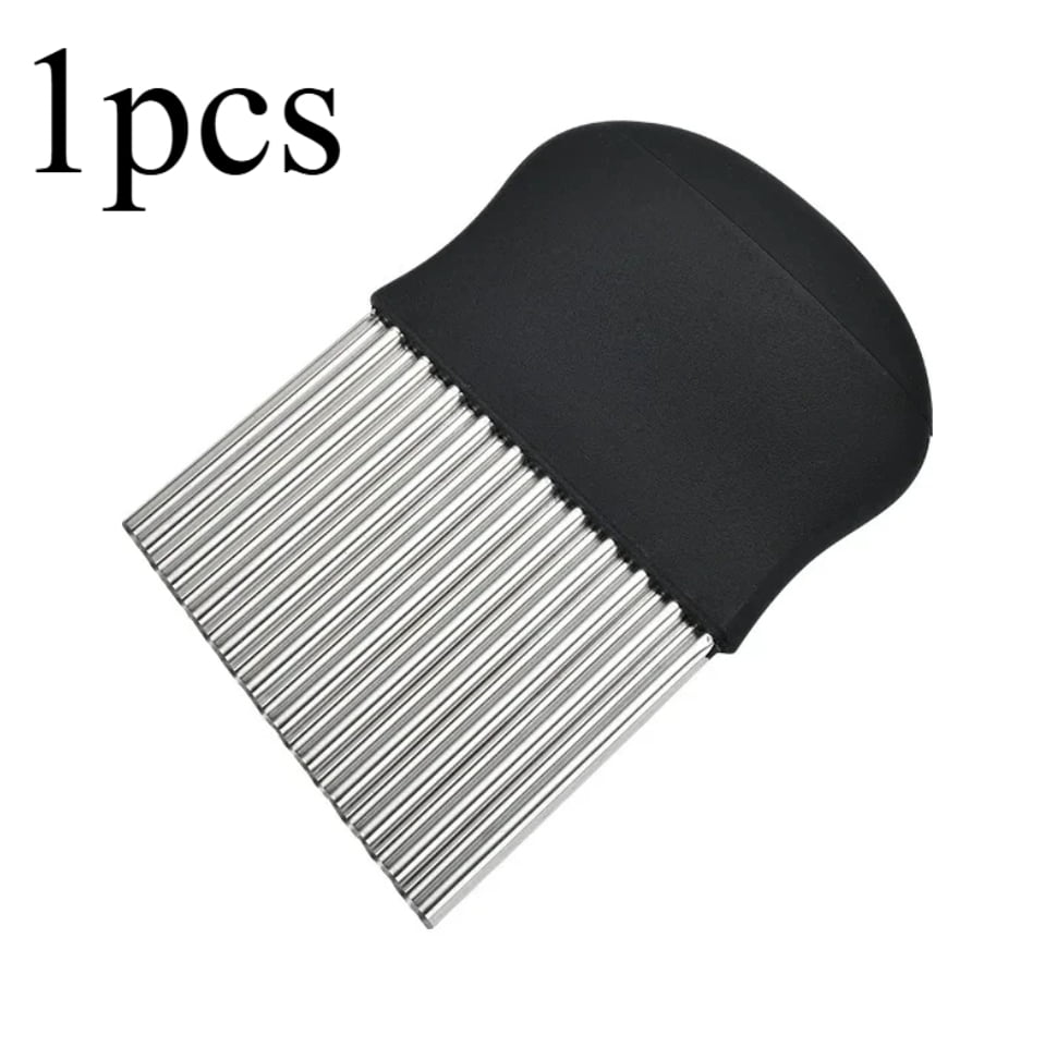 Crinkle Cutter Blade Waffle Fry Cutter Stainless Steel Vegetable Potato ...