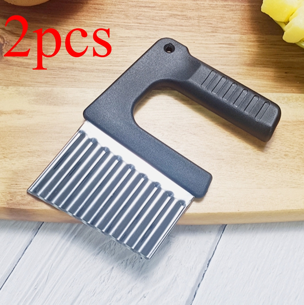 Crinkle Cutter Blade Waffle Fry Cutter Stainless Steel Vegetable Potato ...