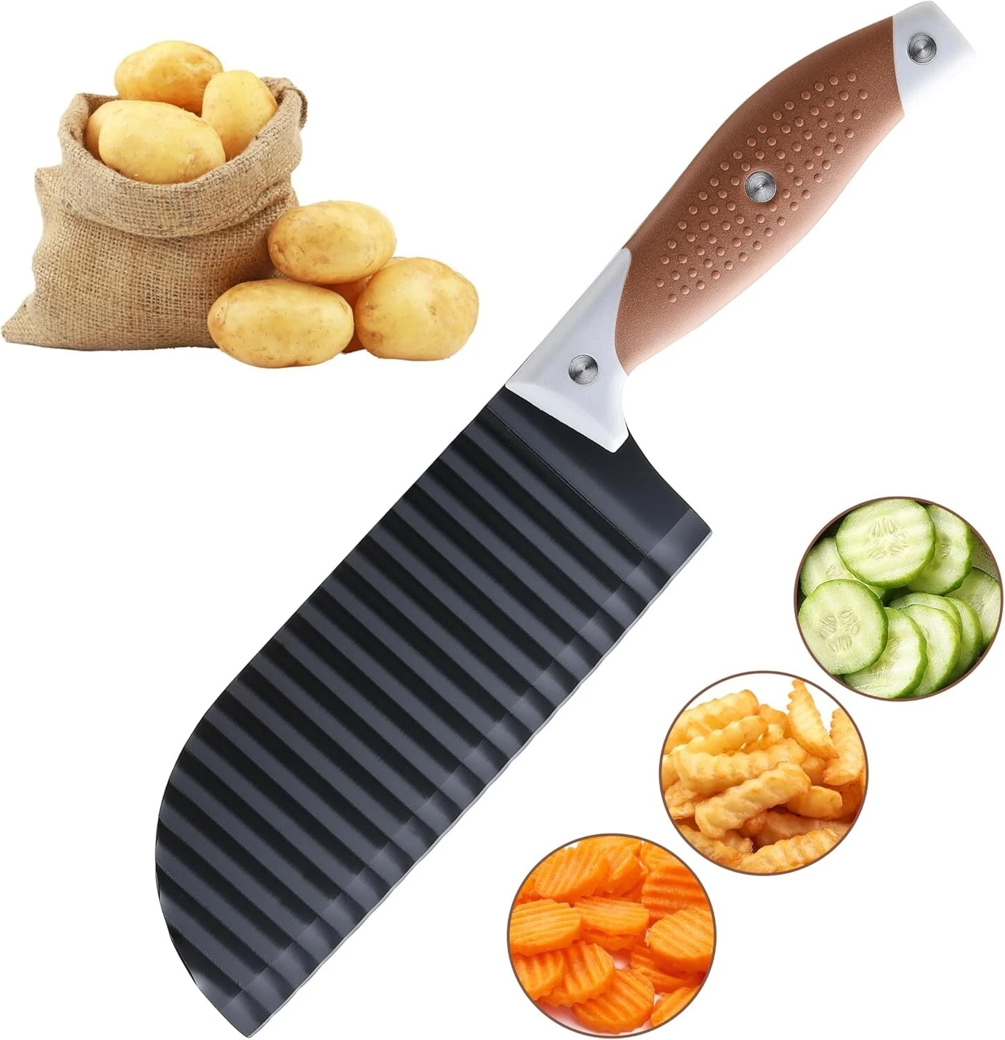 Crinkle Cutter For Veggies,Crinkle Cut Knife,Great For Frenchfry,Potato ...