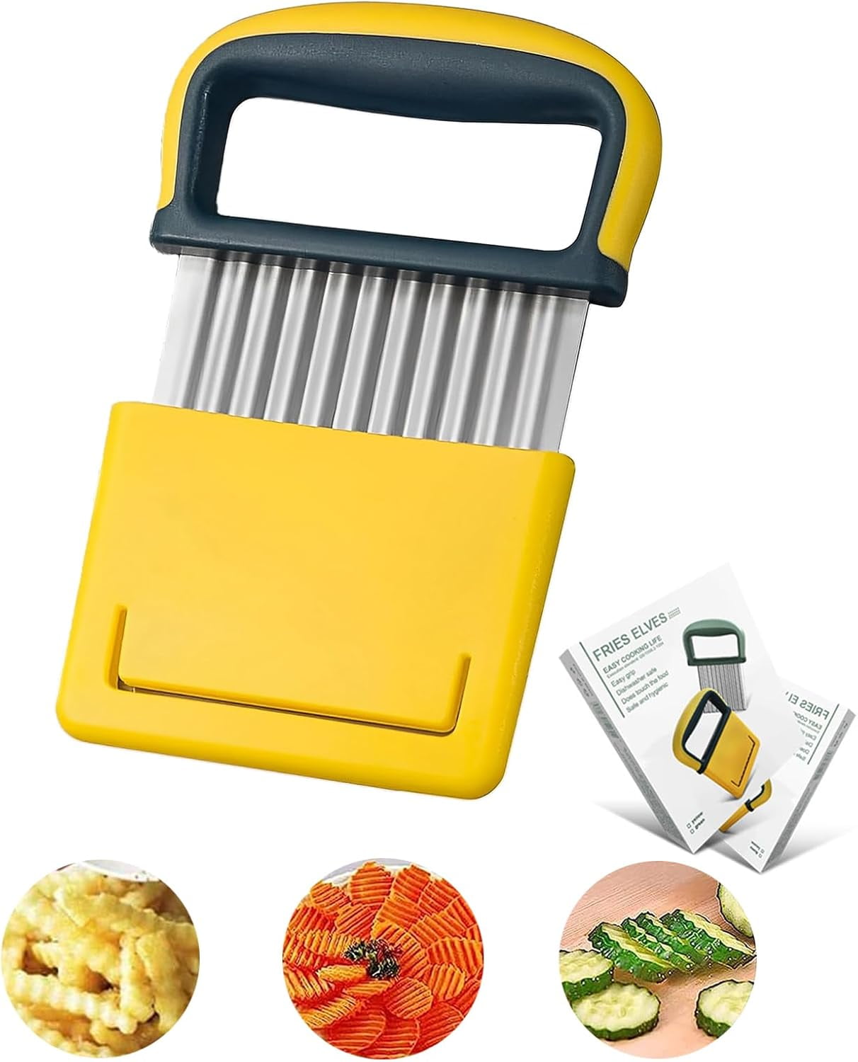 Crinkle Cutter Stainless Steel Potato Carrot Chip Vegetable Crinkle ...