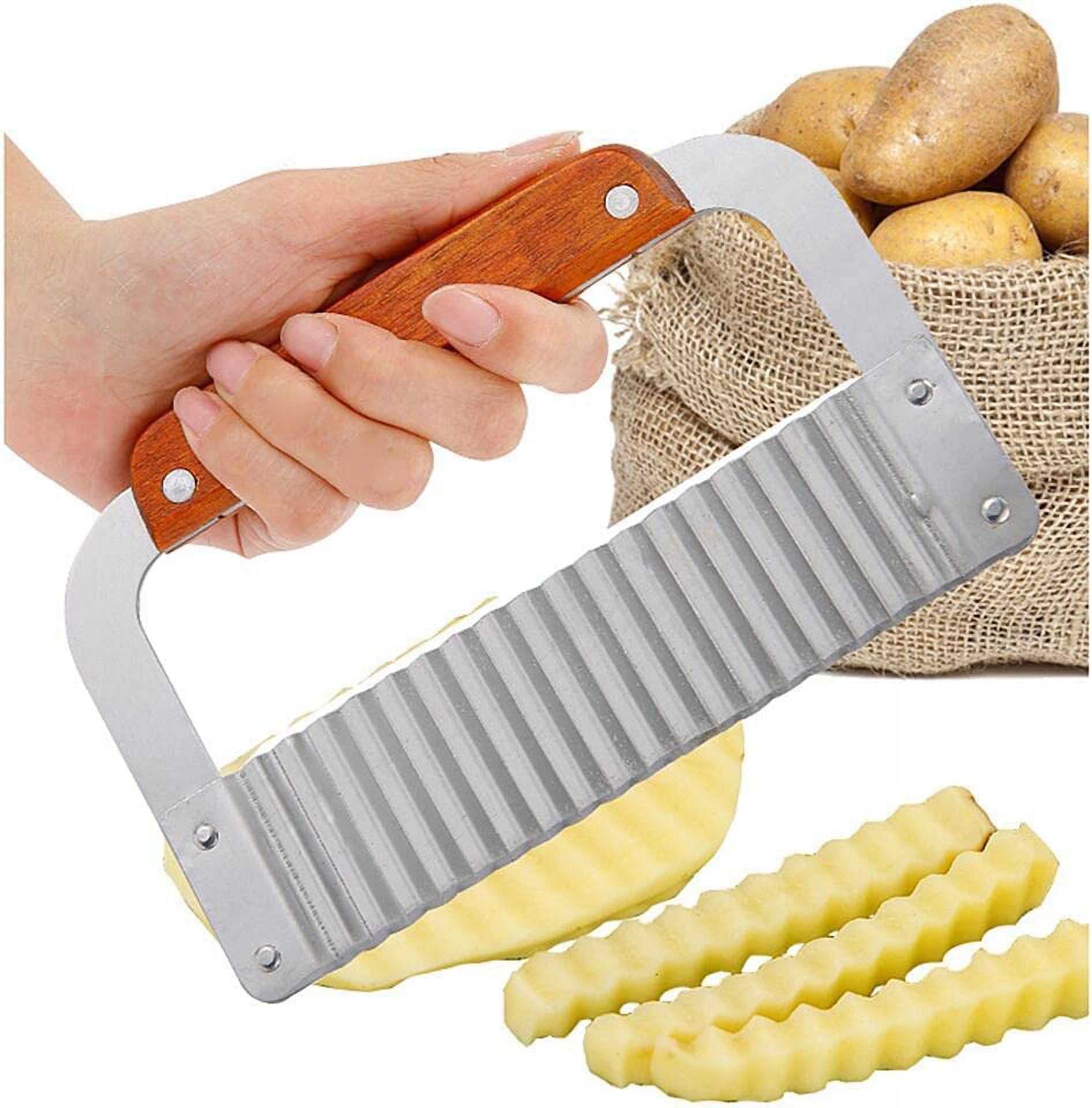 Crinkle Cutter,Waffle Fry Cutter,430 Stainless Steel,Heavy Duty Wavy ...