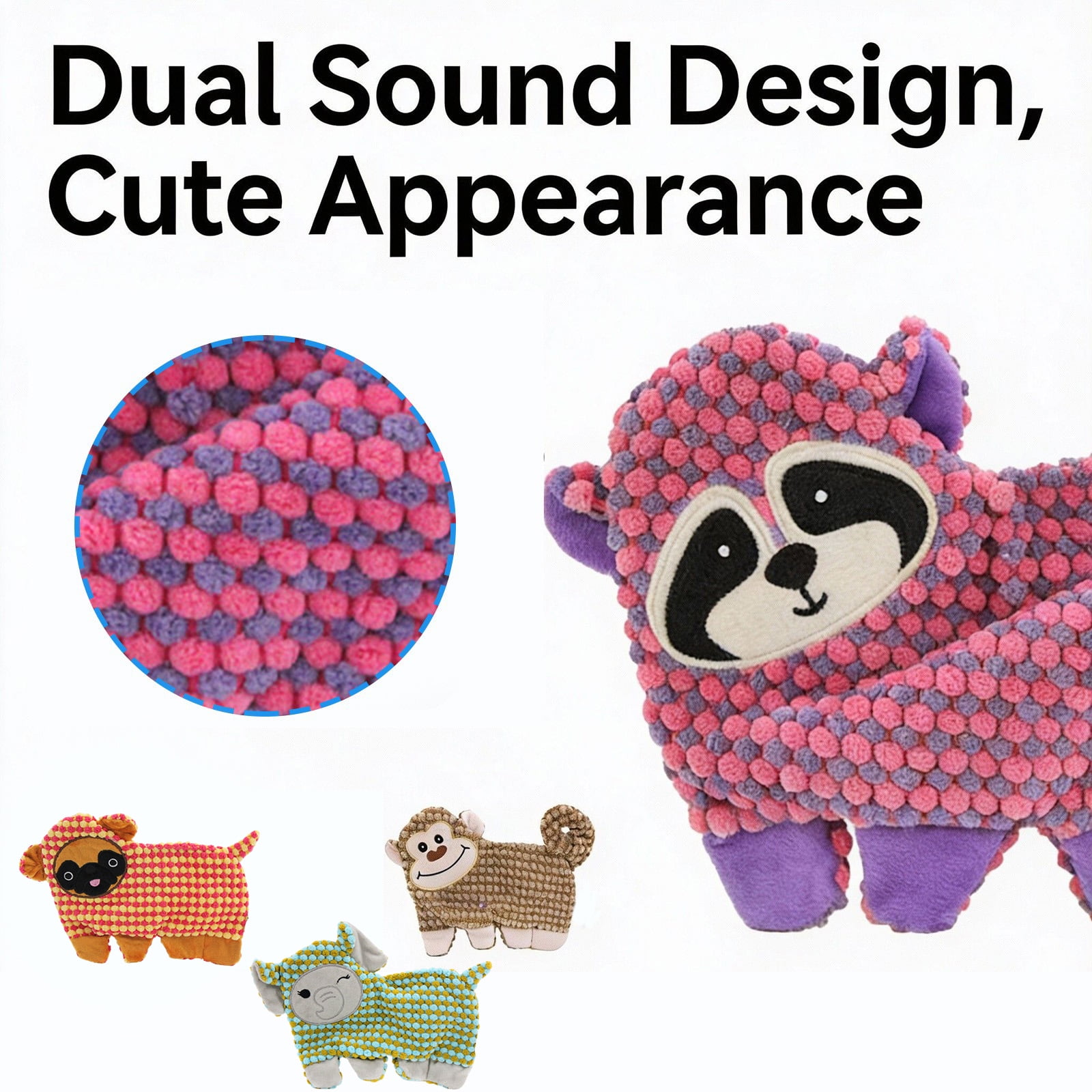 Crinkle Dog Toy, No Stuffing Dog Chew Toys Pineapple Plush Squeaky Pet Toy for Small Medium Dogs ...